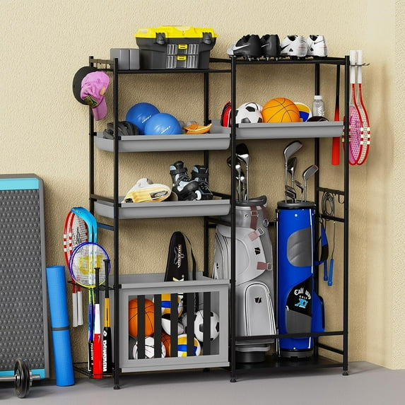 Sttoraboks Garage Sports Organizer, Golf Bag Rack, Ball Storage Stand ...