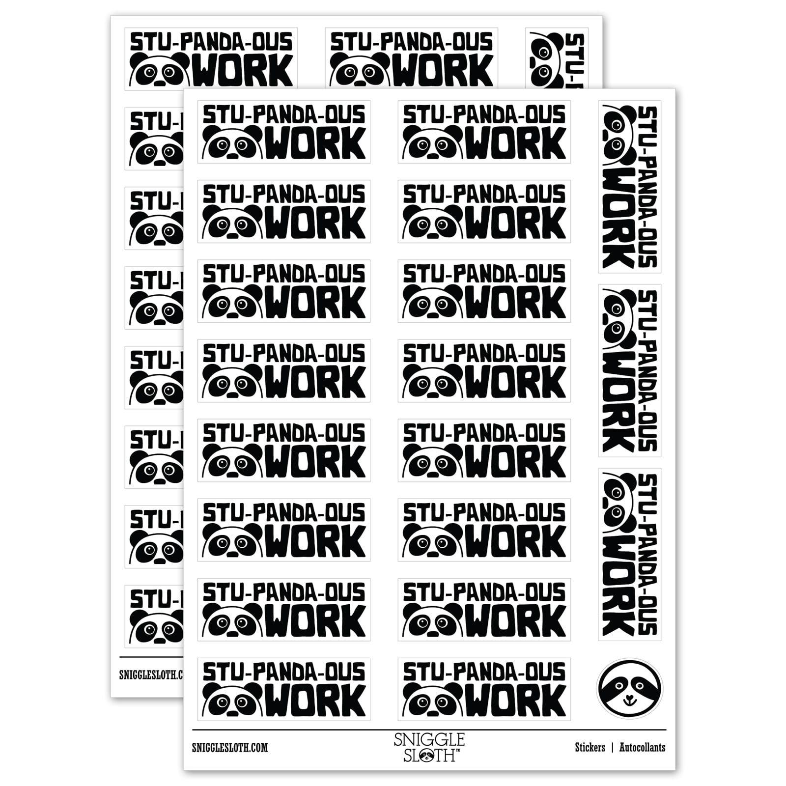 Stu-panda-ous Stupendous Work Panda Teacher Student School Sticker Set ...