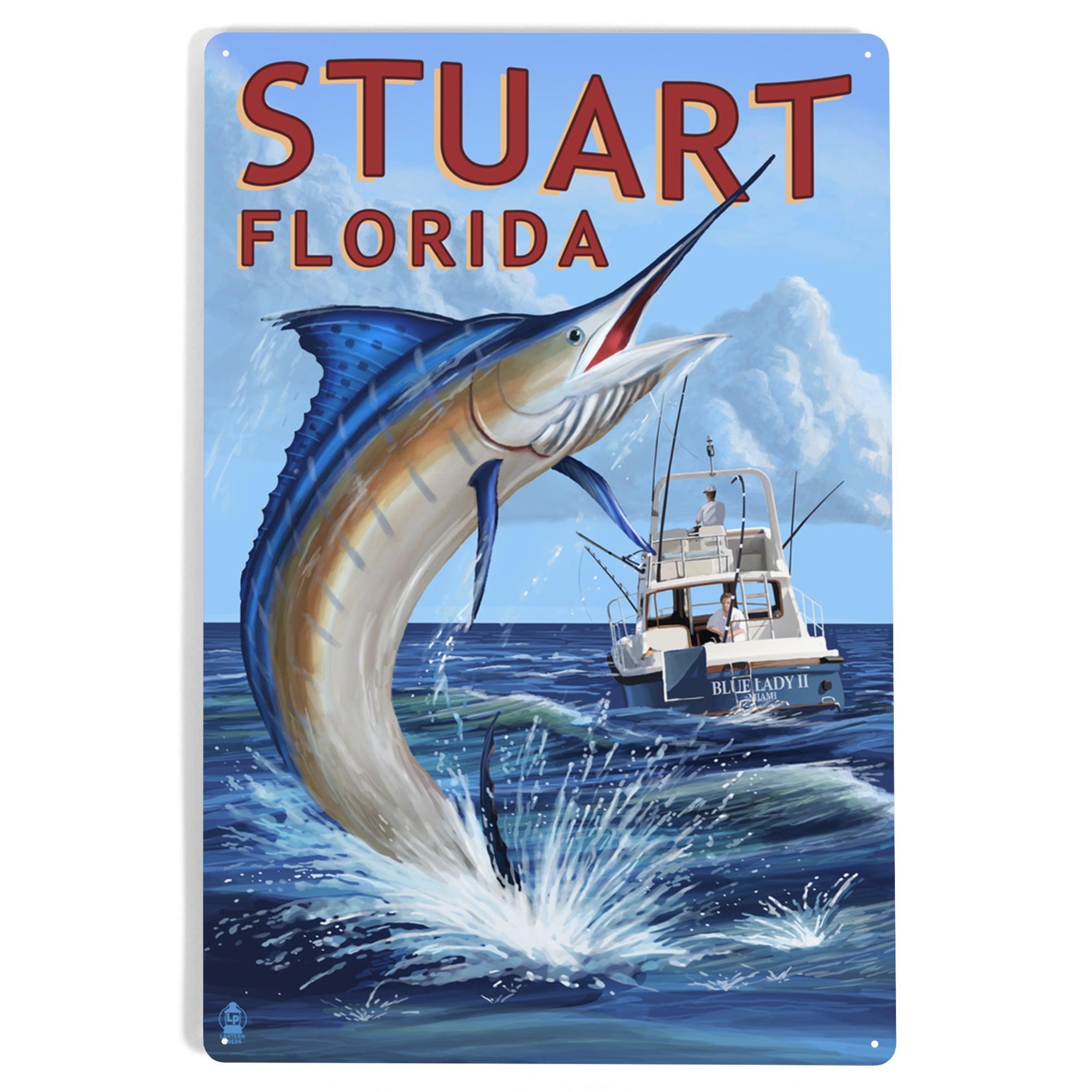 Stuart, Florida, Marlin Fishing Scene (12x18 Aluminum Art, Indoor ...