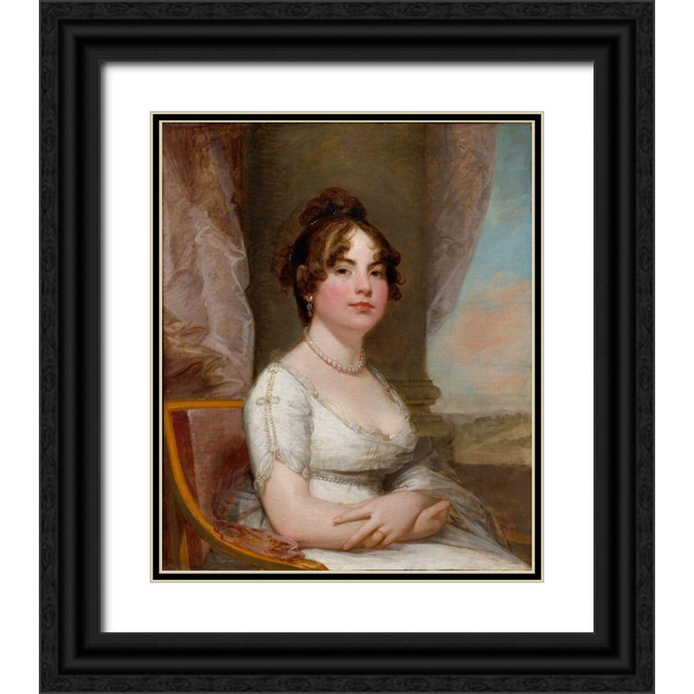 Stuart, Gilbert 20x23 Black Ornate Wood Framed with Double Matting Museum Art Print Titled ...