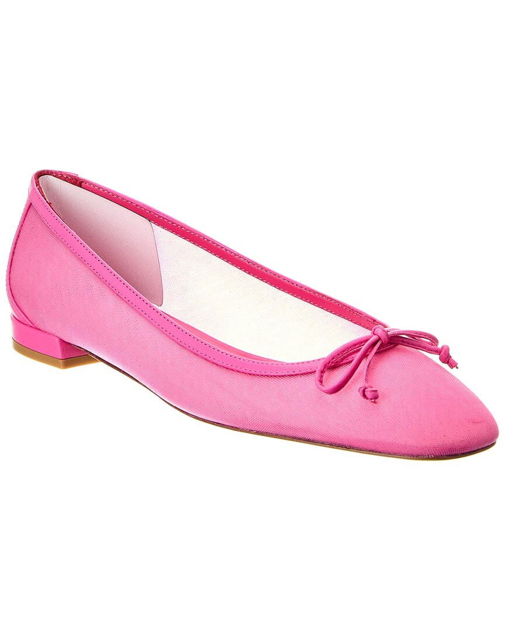 Stuart Weitzman Arabella Mesh & Leather Ballet Flat, 7.5, Pink ...