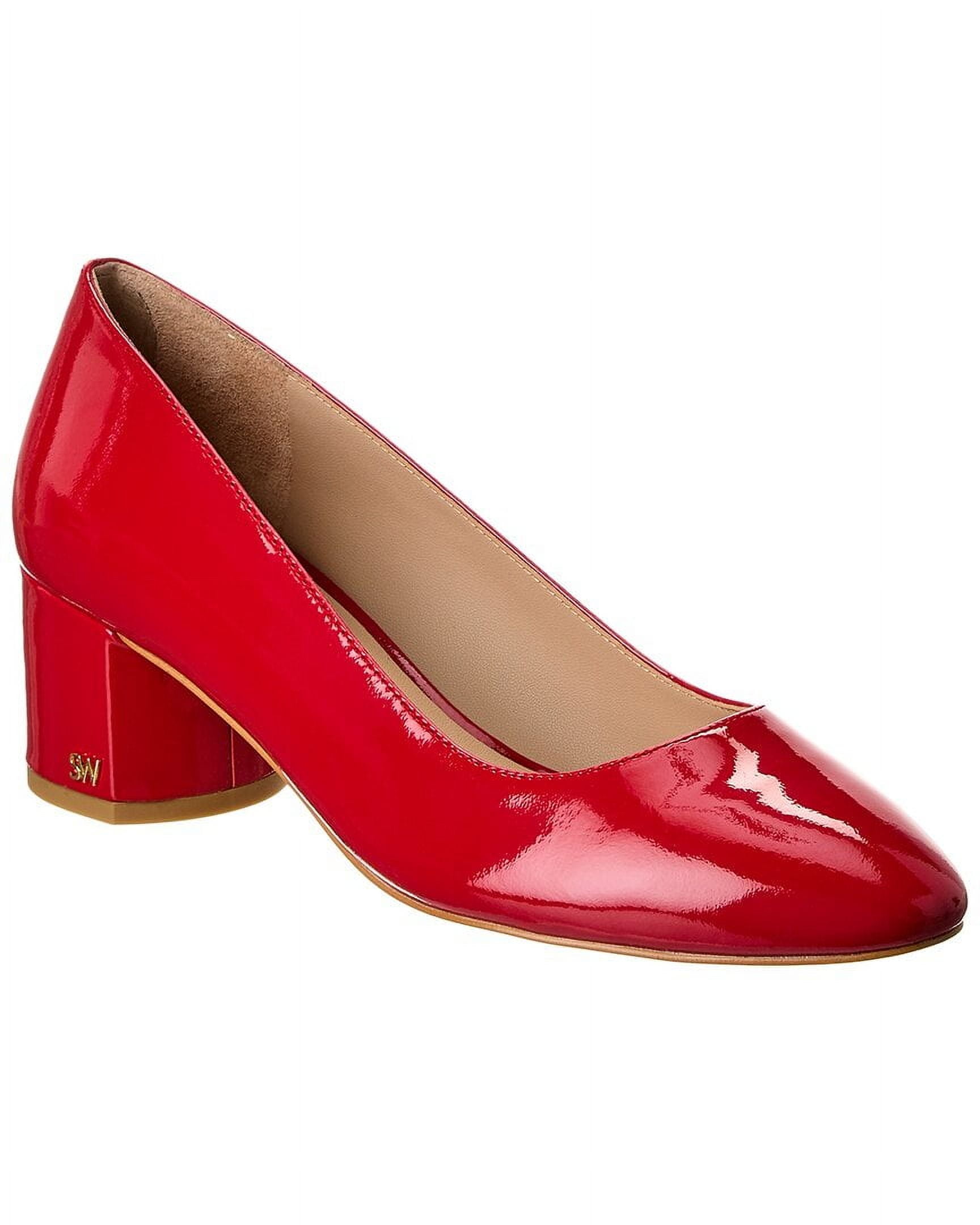 Stuart Weitzman Bridget 50 Block Patent Pump, 10, Red - Walmart.com