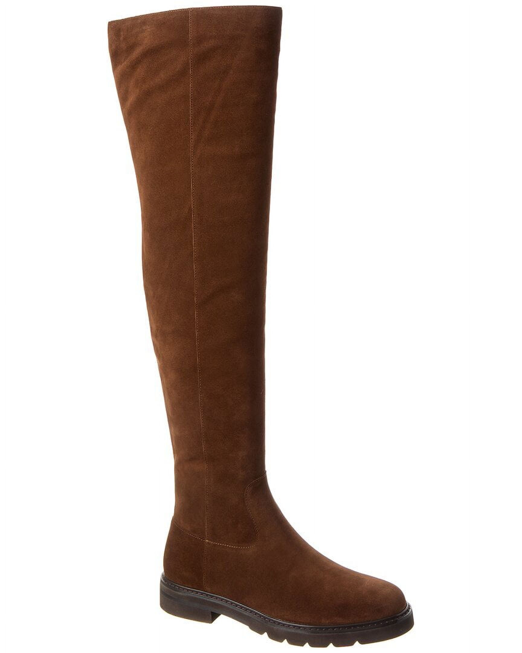 Stuart Weitzman Chicago Lug Suede Over-The-Knee Boot, 6.5, Brown ...