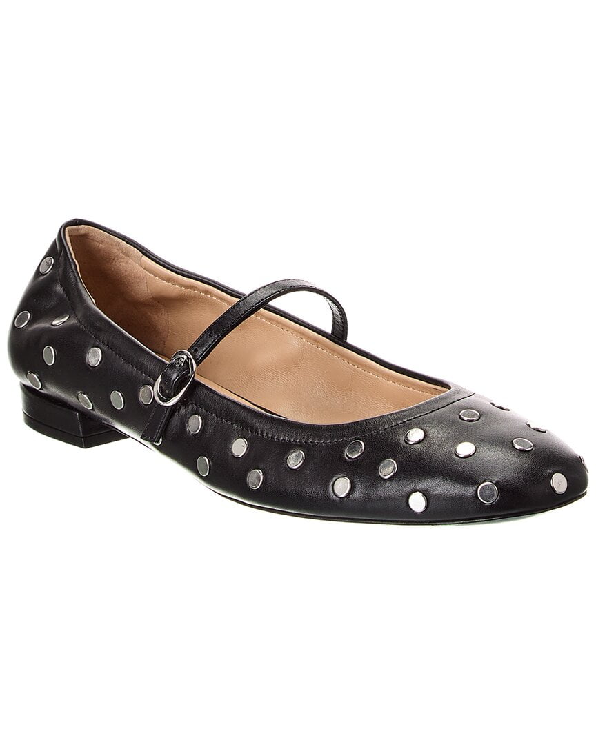 Stuart Weitzman Claris Stud Leather Ballet Flt, 7.5, Black - Walmart.com