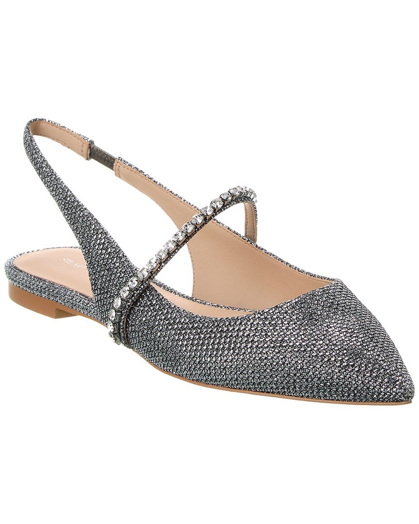 Stuart Weitzman Crystalline Mesh Slingback Flat, 9.5, Silver - Walmart.com