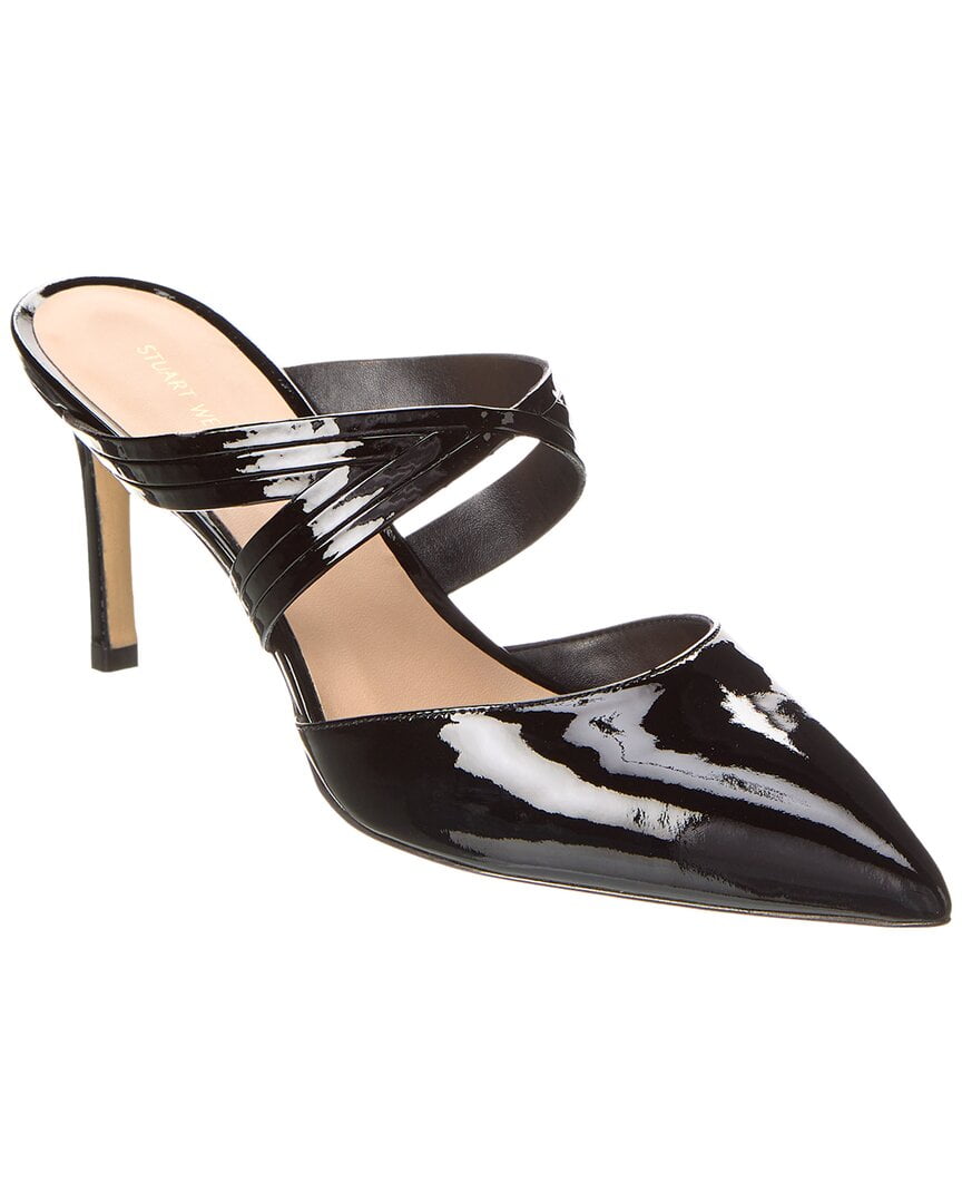Stuart Weitzman Cutout Patent Mule, 6.5, Black - Walmart.com