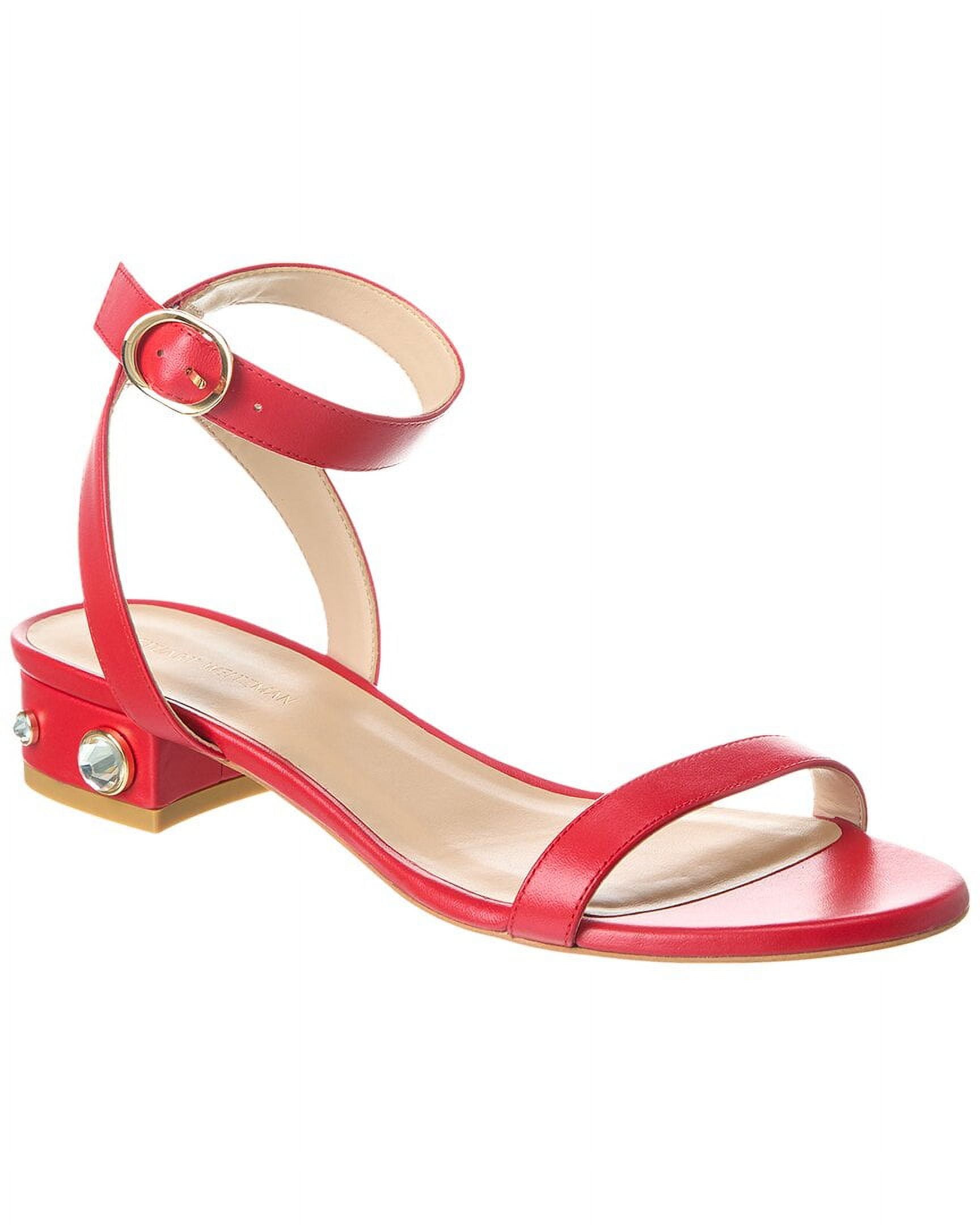 Stuart Weitzman Dancer Allshine 25 Leather Sandal, 6.5, Red - Walmart.com
