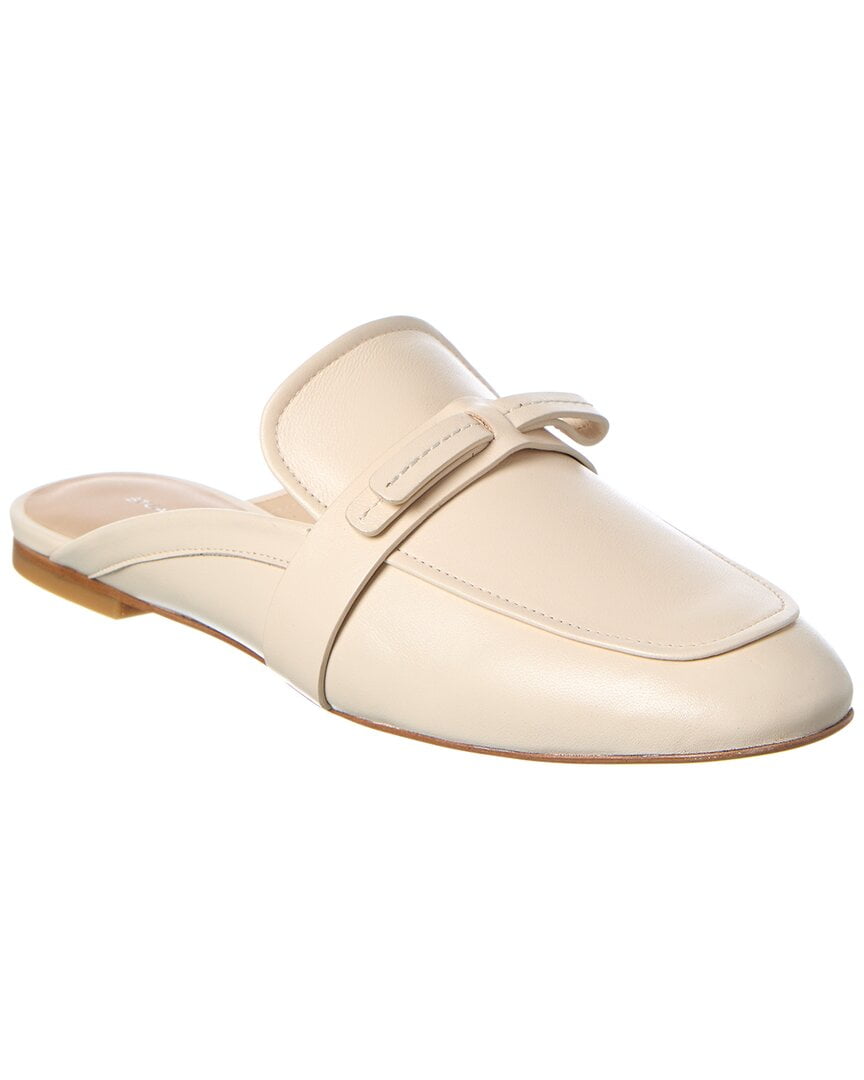 Stuart Weitzman Emma Bow Leather Mule, 10, White - Walmart.com