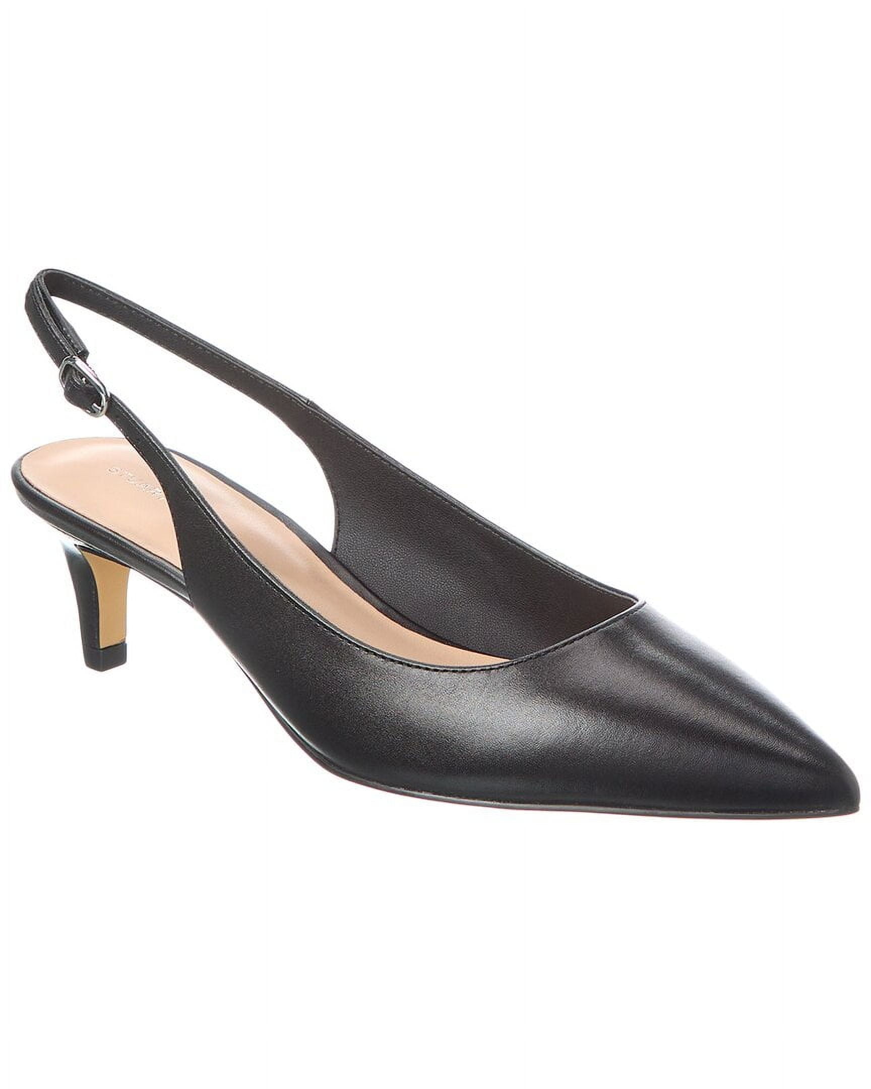 Stuart Weitzman Mara 50 Leather Slingback Pump, 10, Black - Walmart.com