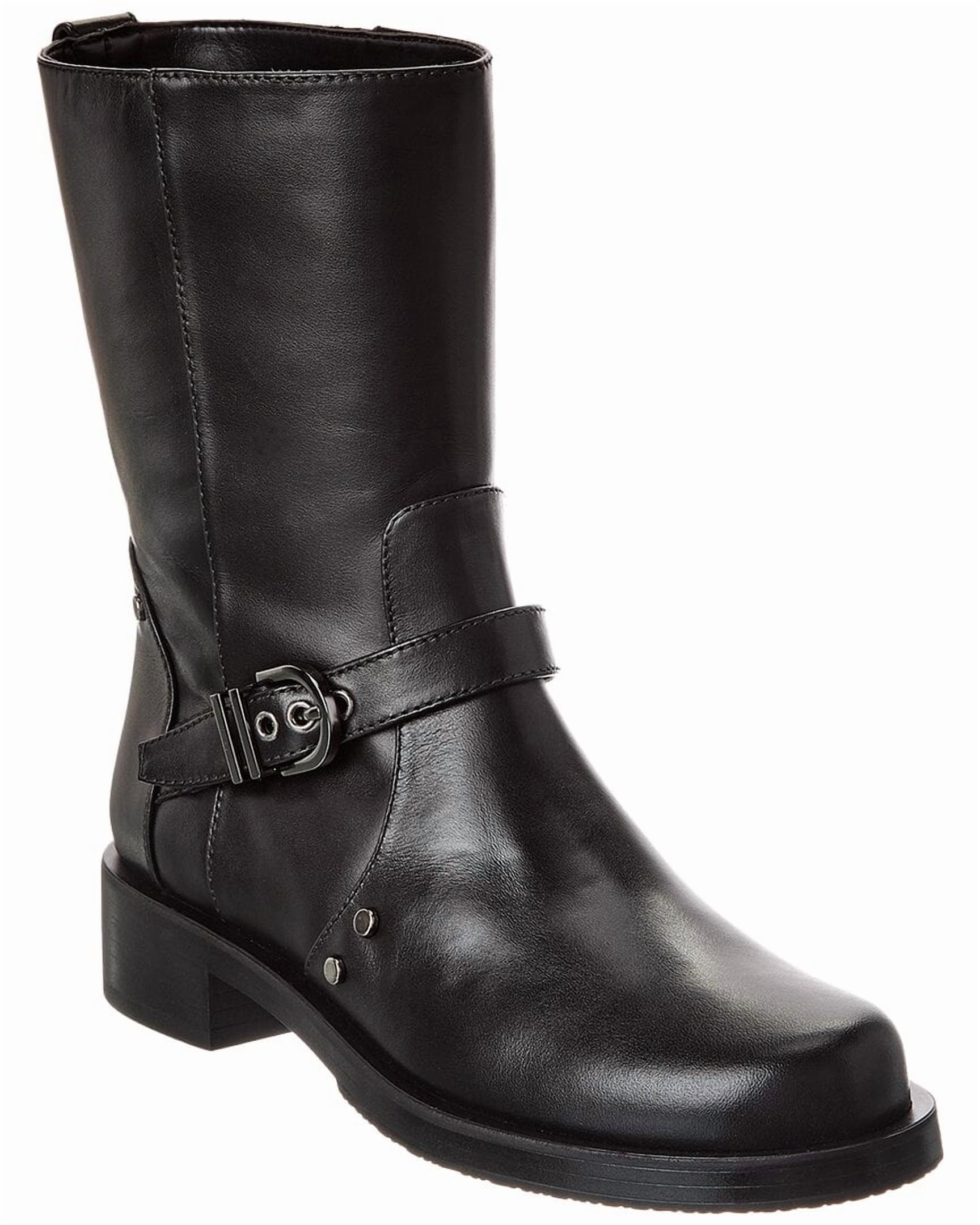 Stuart Weitzman Maverick Leather Bootie, 9, Black - Walmart.com