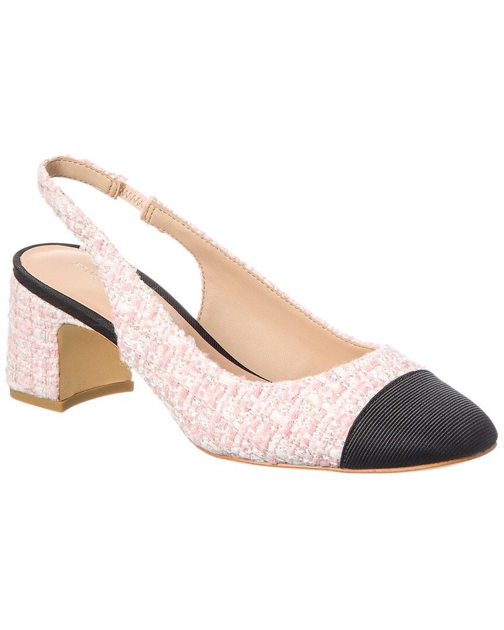 Stuart Weitzman Milla 55 Tweed & Grosgrain Slingback Pump, 6, Pink ...