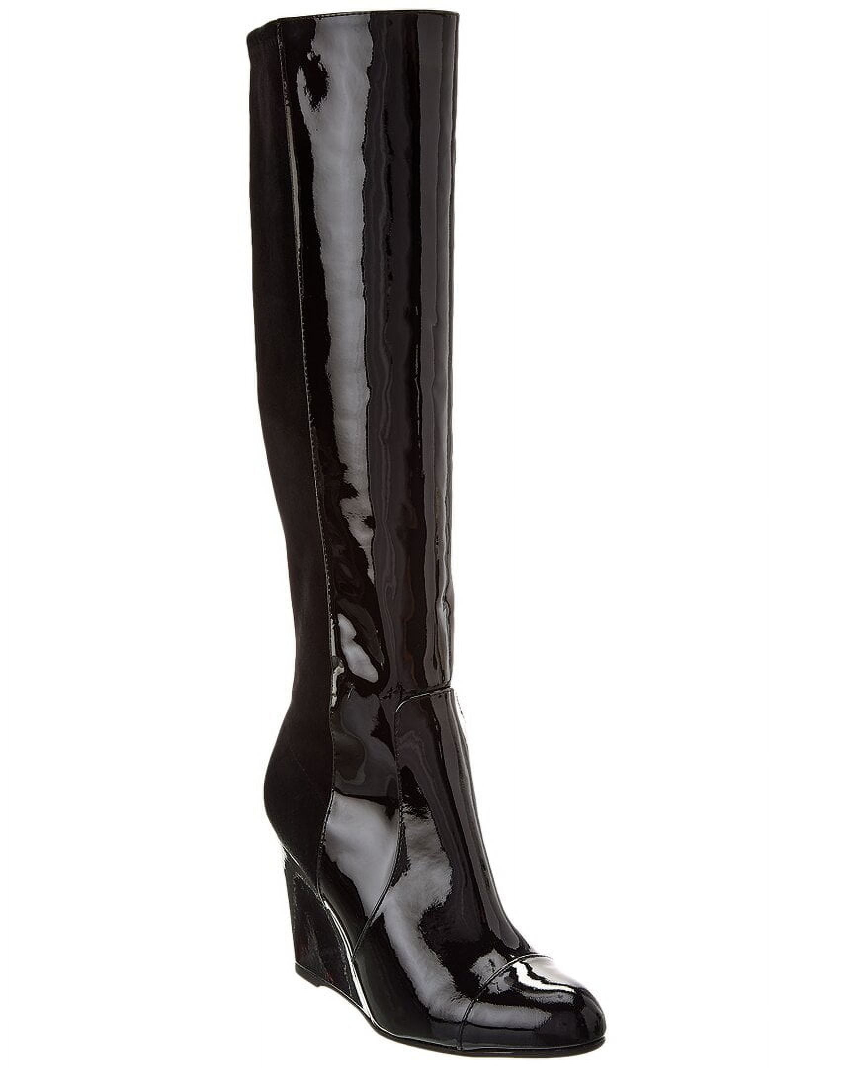 Stuart Weitzman Milla City Wedge Patent & Suede Knee-High Boot, 6 ...