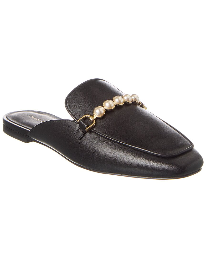 Stuart Weitzman Perla Leather Mule, 7, Black - Walmart.com