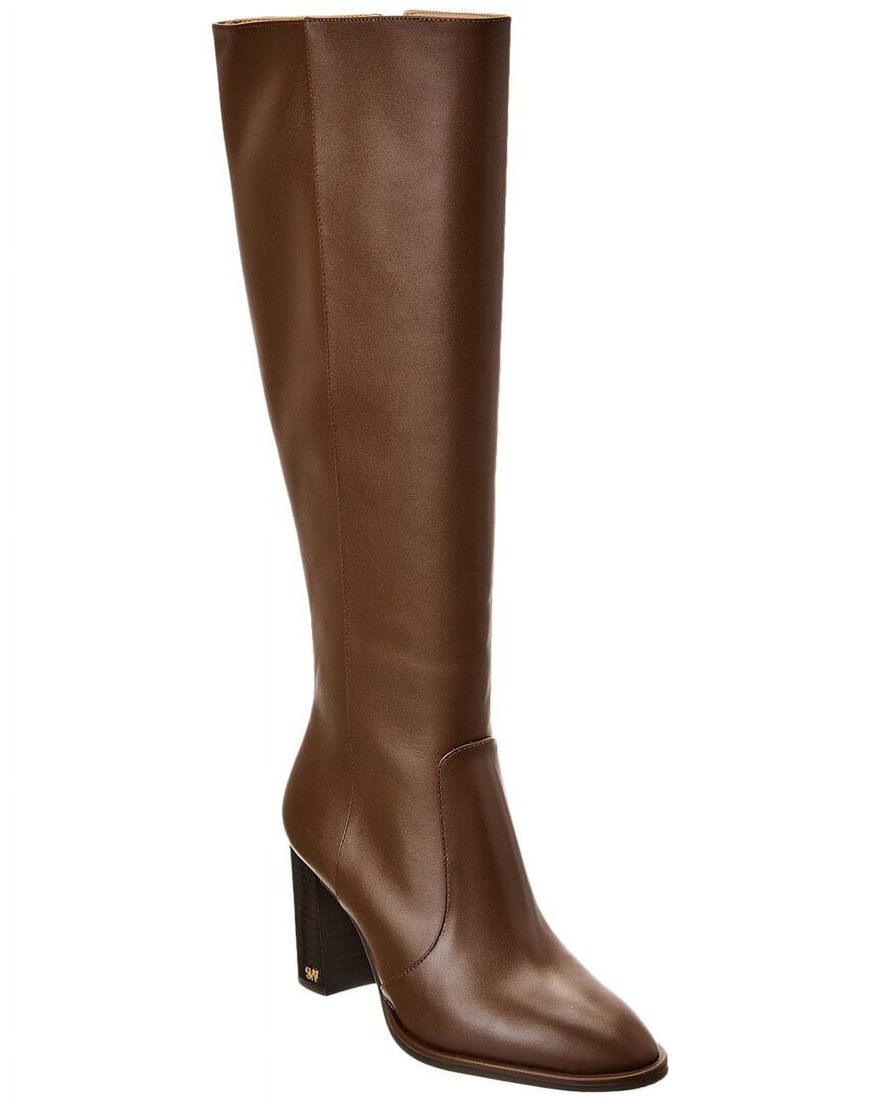 Stuart Weitzman Ryland Zip 80 Leather Knee-High Boot, 7, Brown ...