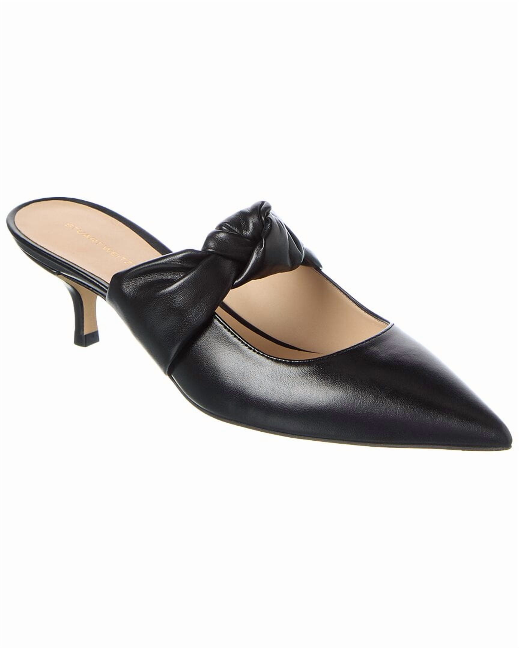 Stuart Weitzman Solange Leather Mule, 7.5, Black - Walmart.com
