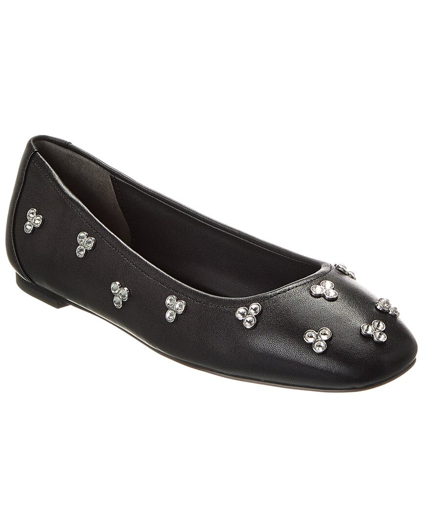 Stuart Weitzman Tammy Leather Ballet Flat, 6, Black - Walmart.com