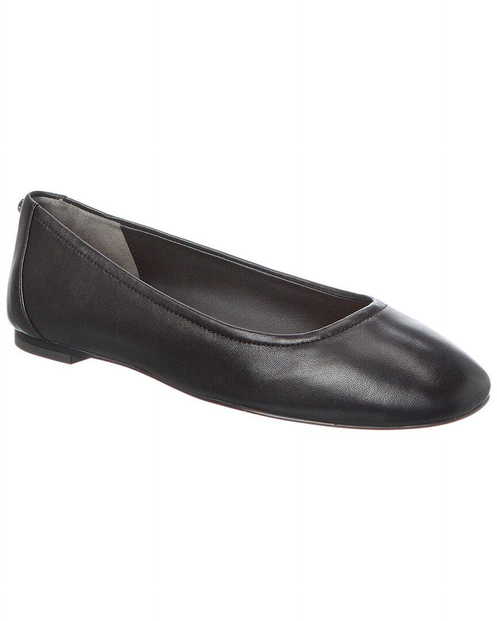Stuart Weitzman Tammy Leather Ballet Flat, 9, Black - Walmart.com