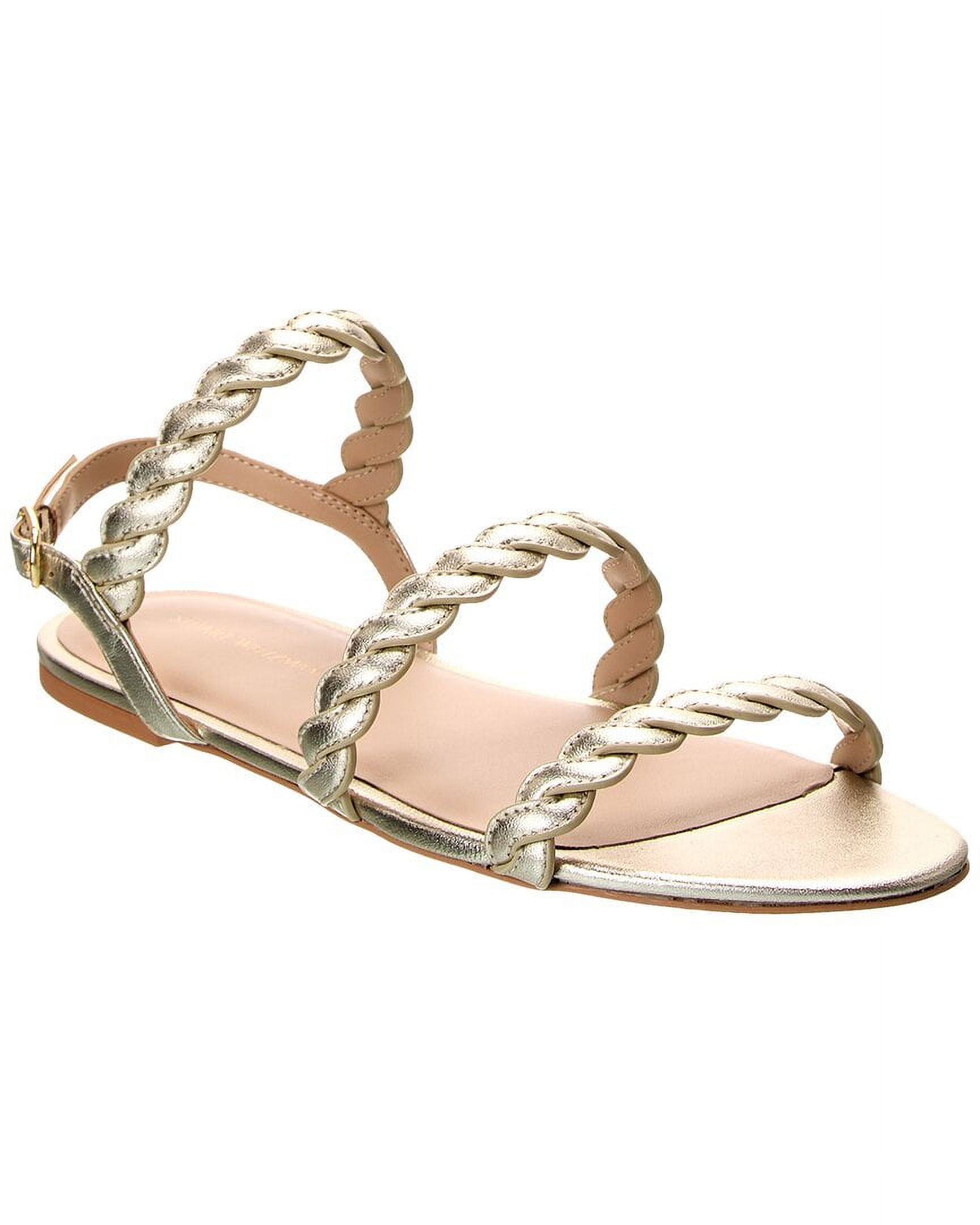 Stuart Weitzman Twistie Leather Sandal, 9, Gold - Walmart.com