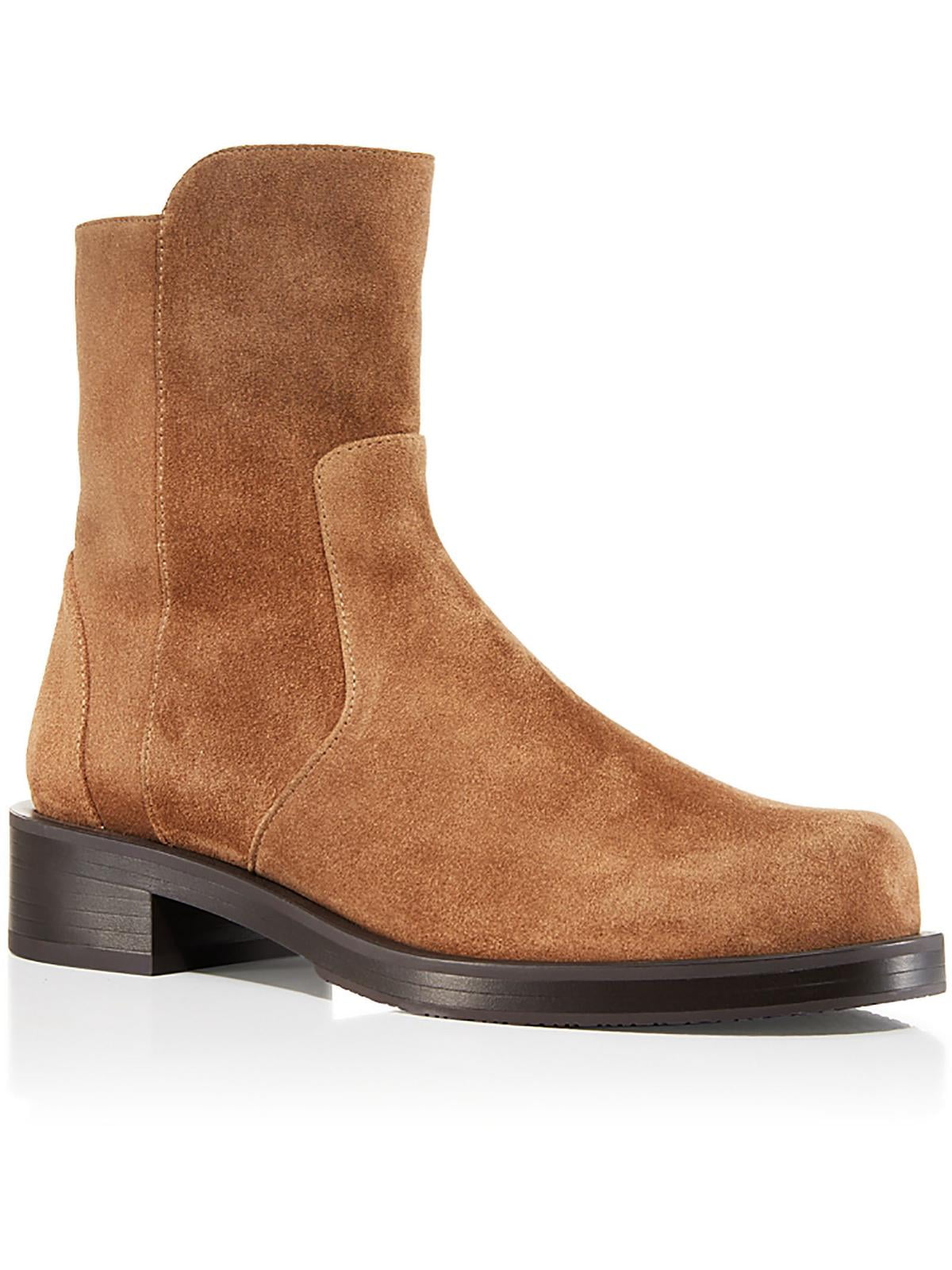 Stuart Weitzman Womens 5050 Bold Zip Bite Suede Block Heel Ankle Boots ...
