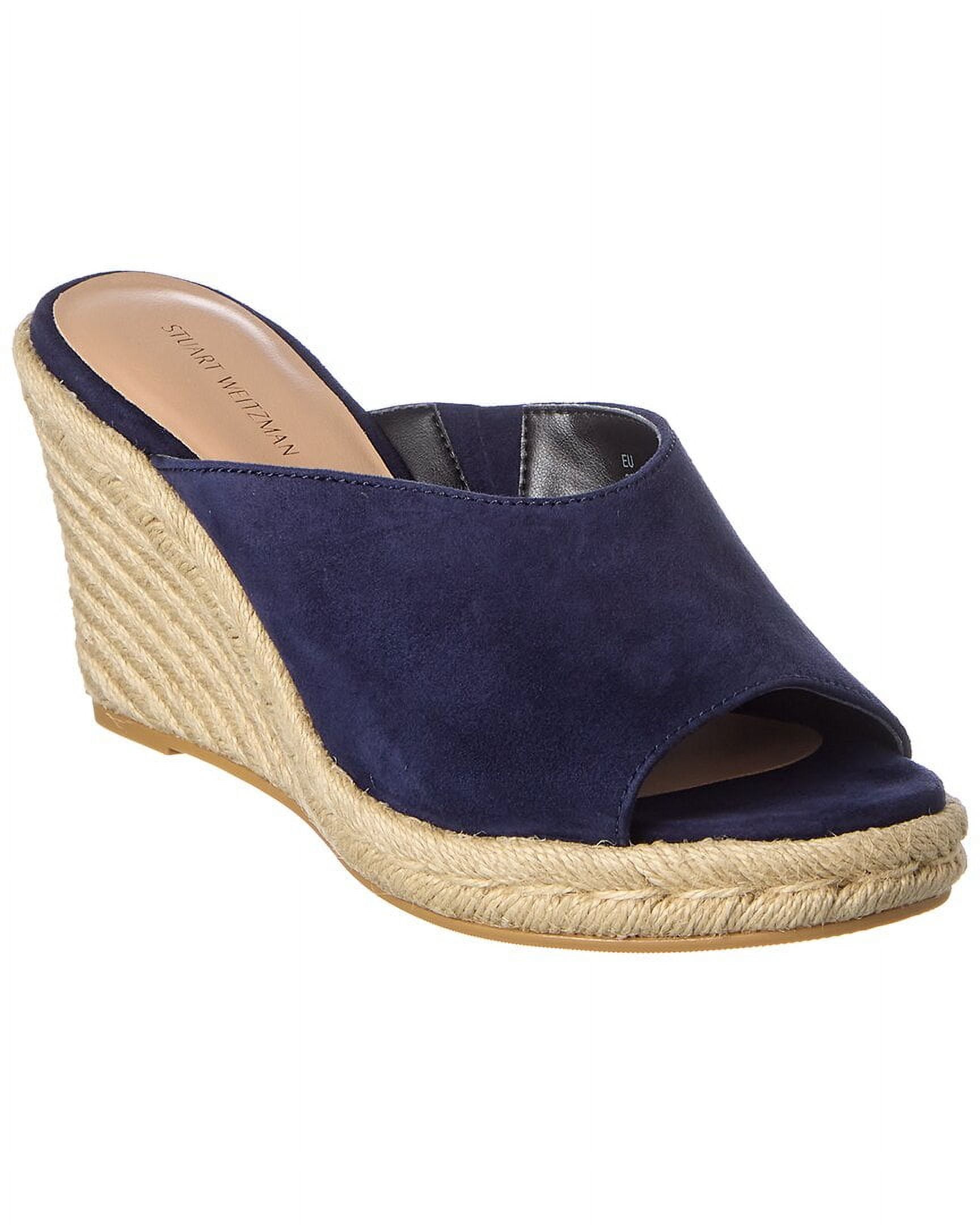 Stuart Weitzman Wonda Suede Wedge Sandal, 9, Blue - Walmart.com