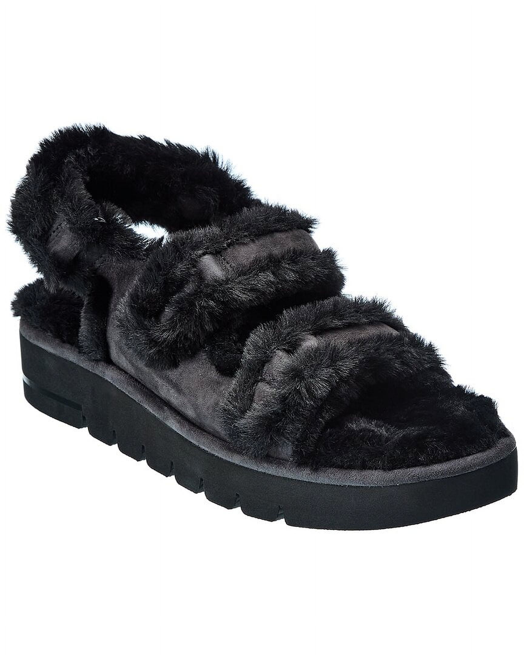 Stuart Weitzman Zoe Lift Chill Suede Sandal, 8.5, Black - Adult ...