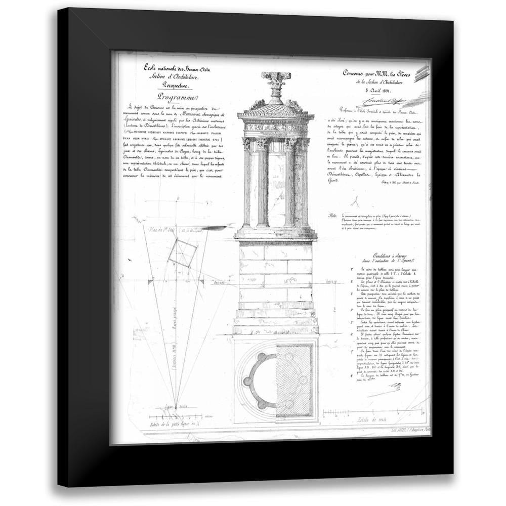 Stuart and Revett 12x14 Black Modern Framed Museum Art Print Titled ...