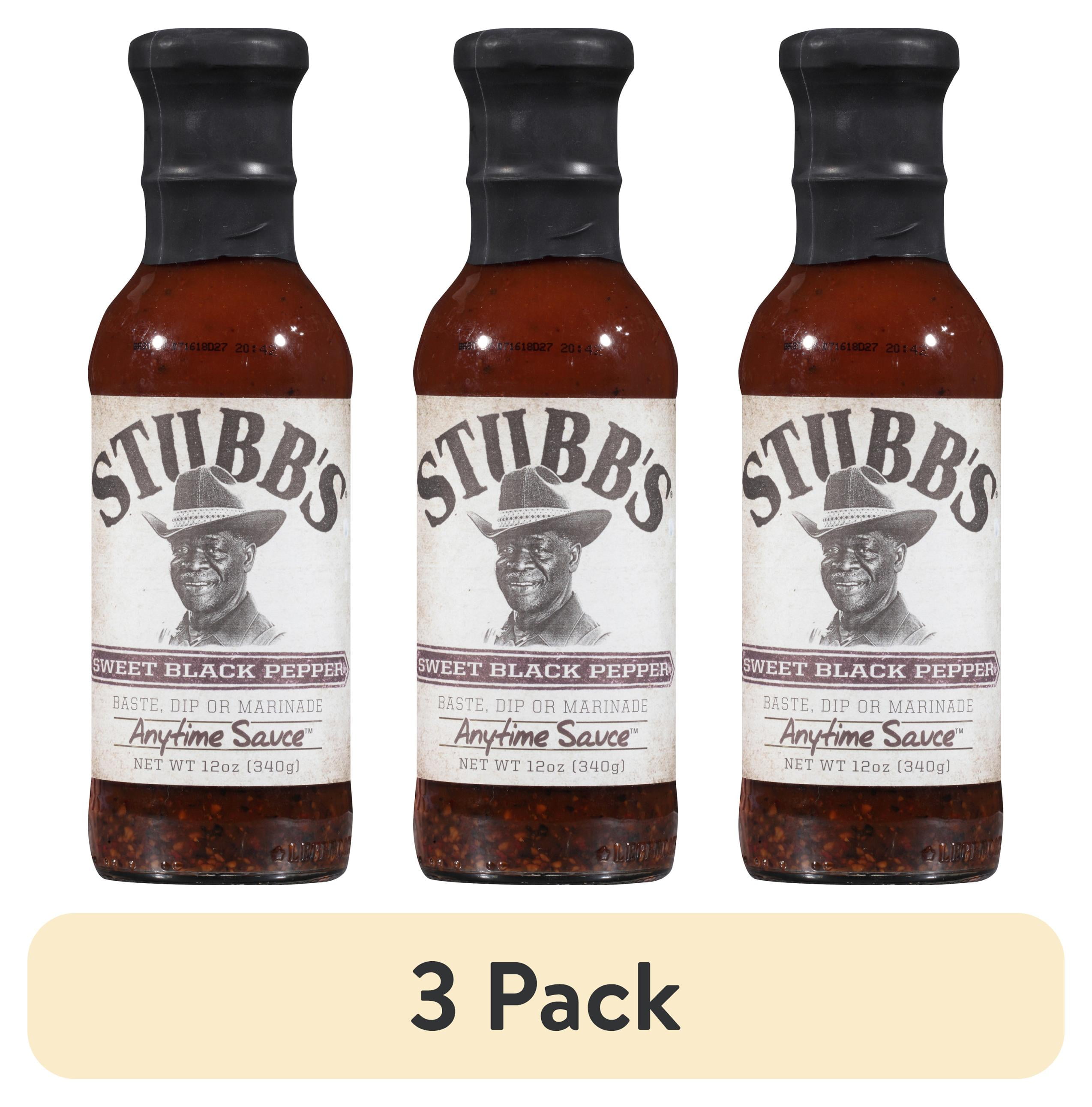 (3 pack) Stubb's Gluten Free Sweet Black Pepper Anytime Sauce, 12 oz ...