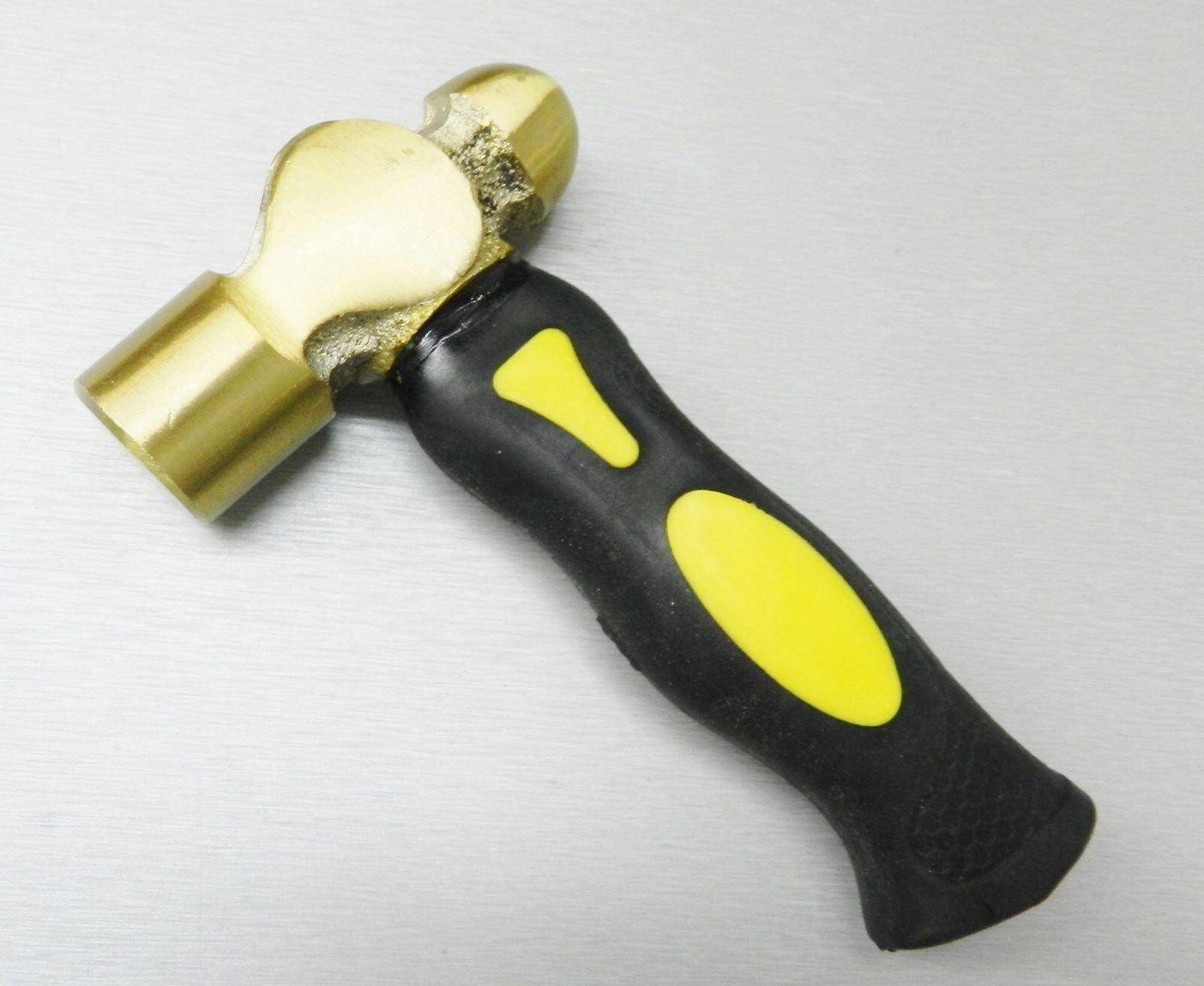 Stubby Brass Hammer Ergonomic Short Handle Ball Peen Mallet Metal ...