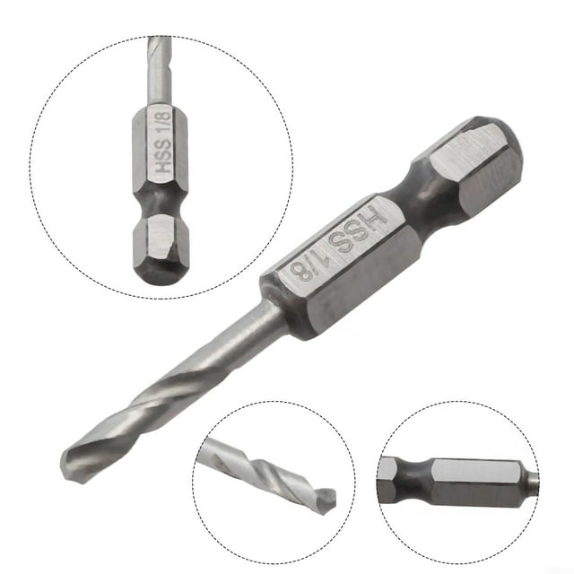 Stubby Drill Bit Set for Metal Quick Change 1/4\" Hex Shank M2 HSS Metal - Walmart.com
