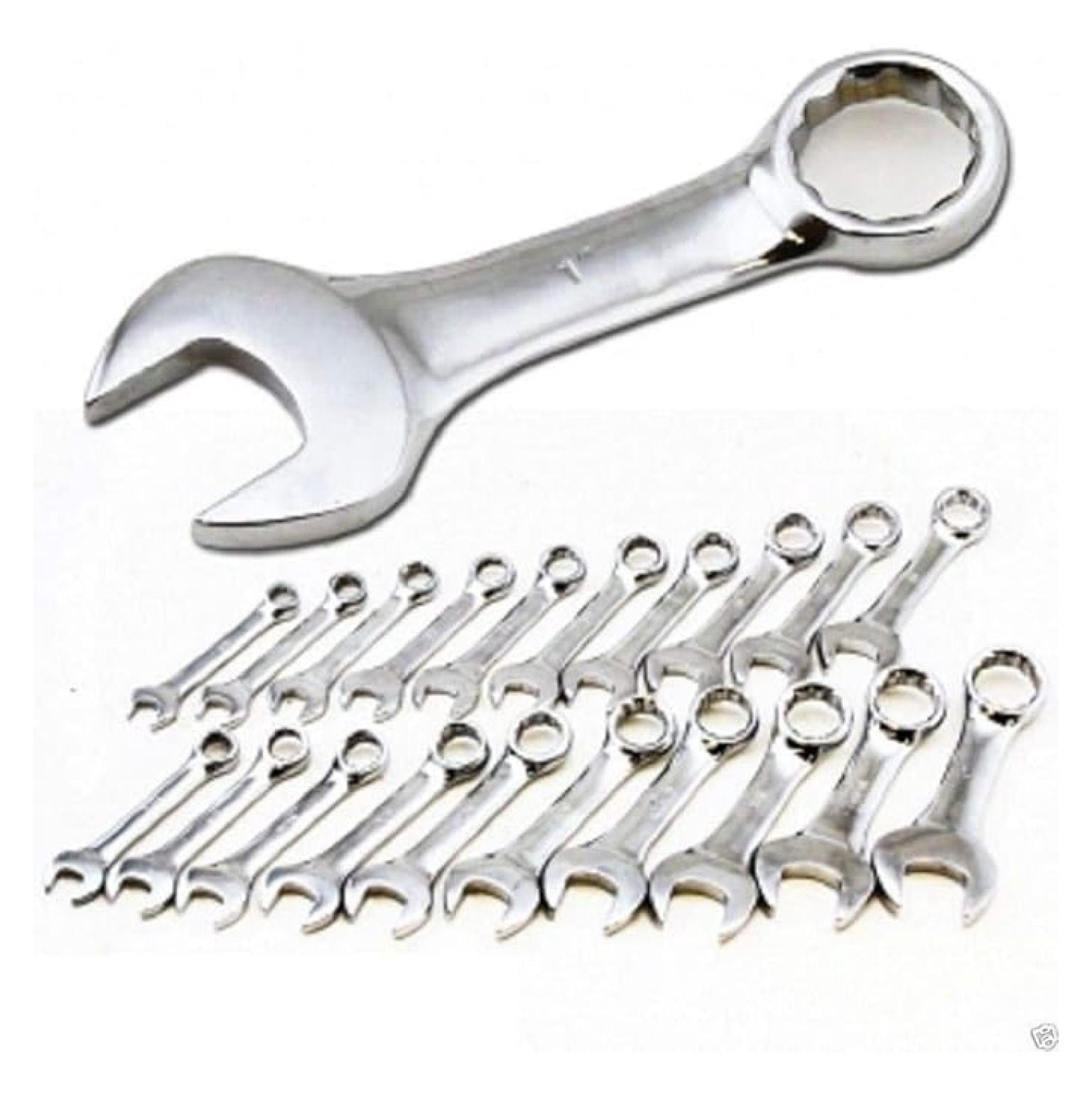 Stubby Wrench Set 20 Piece - SAE & Metric - 7/16" to 1" & 10mm to 19mm ...