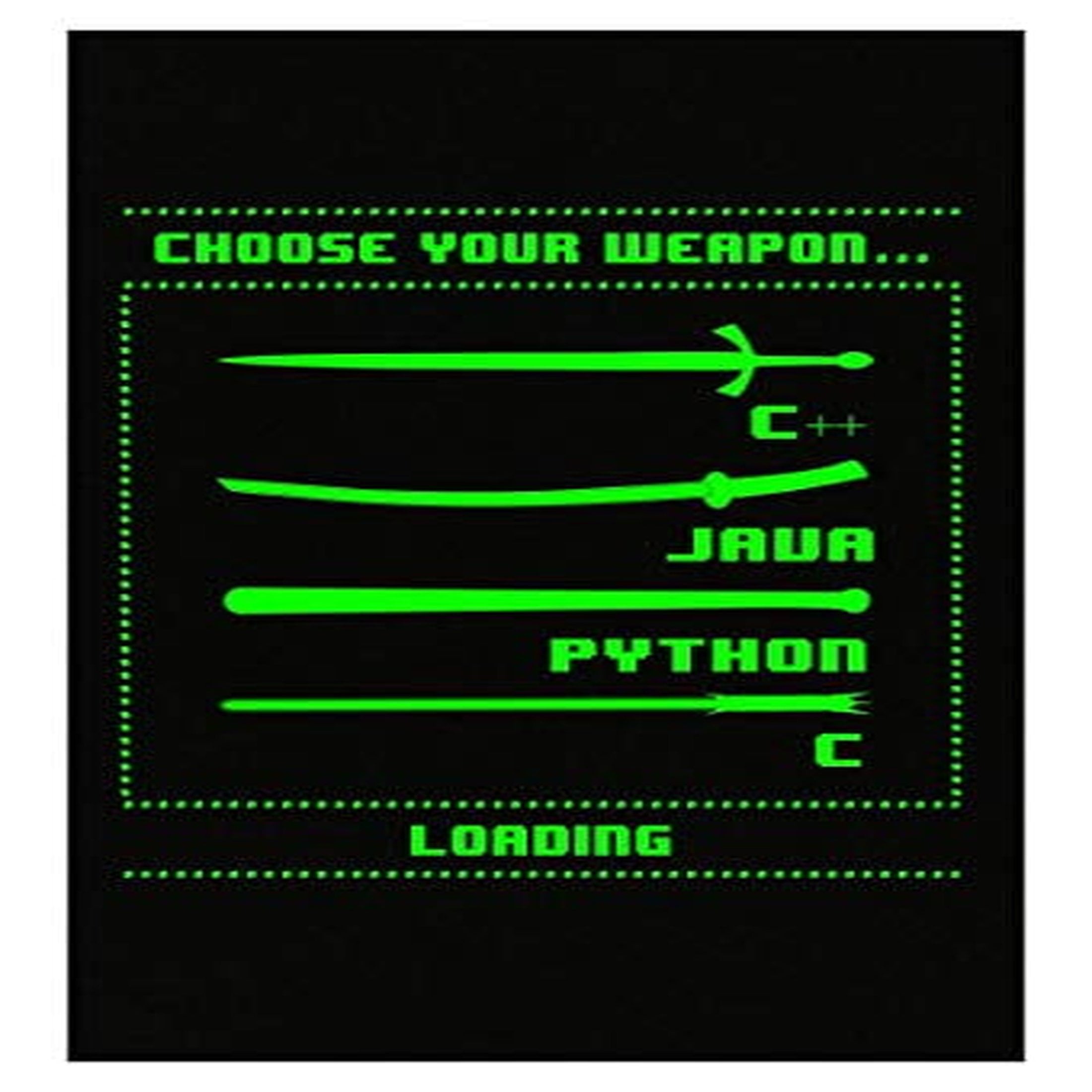 Stuch Strength Computer Tech Poster - Choose Your Weapon Java Python - Gift for Gamer - Walmart.com