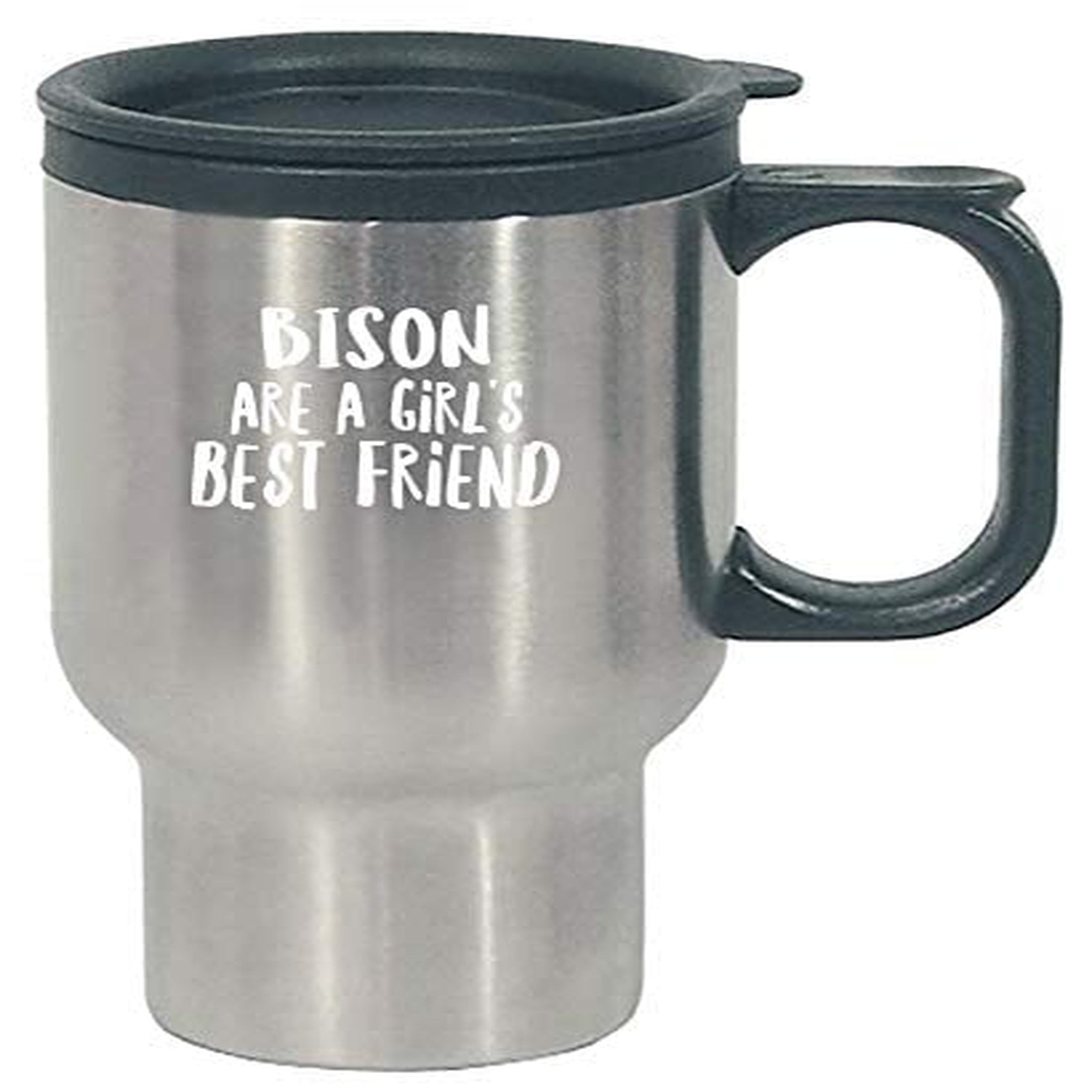 Funny Bison Travel Mug - Girl's Best Friend - Buffalo Design ...