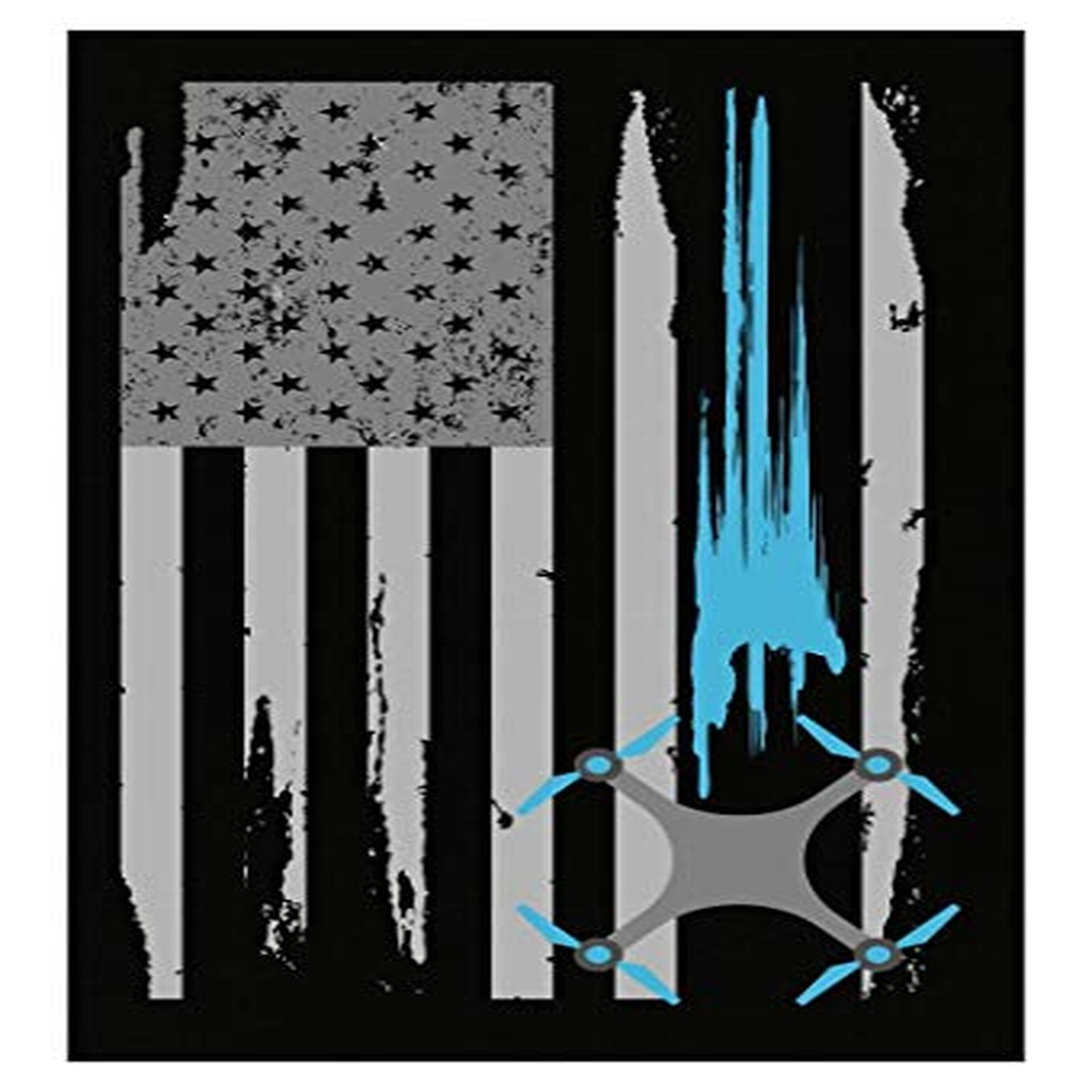 Drone Poster - Wall Decor - American Flag Flying Quad Aircraft Humor ...
