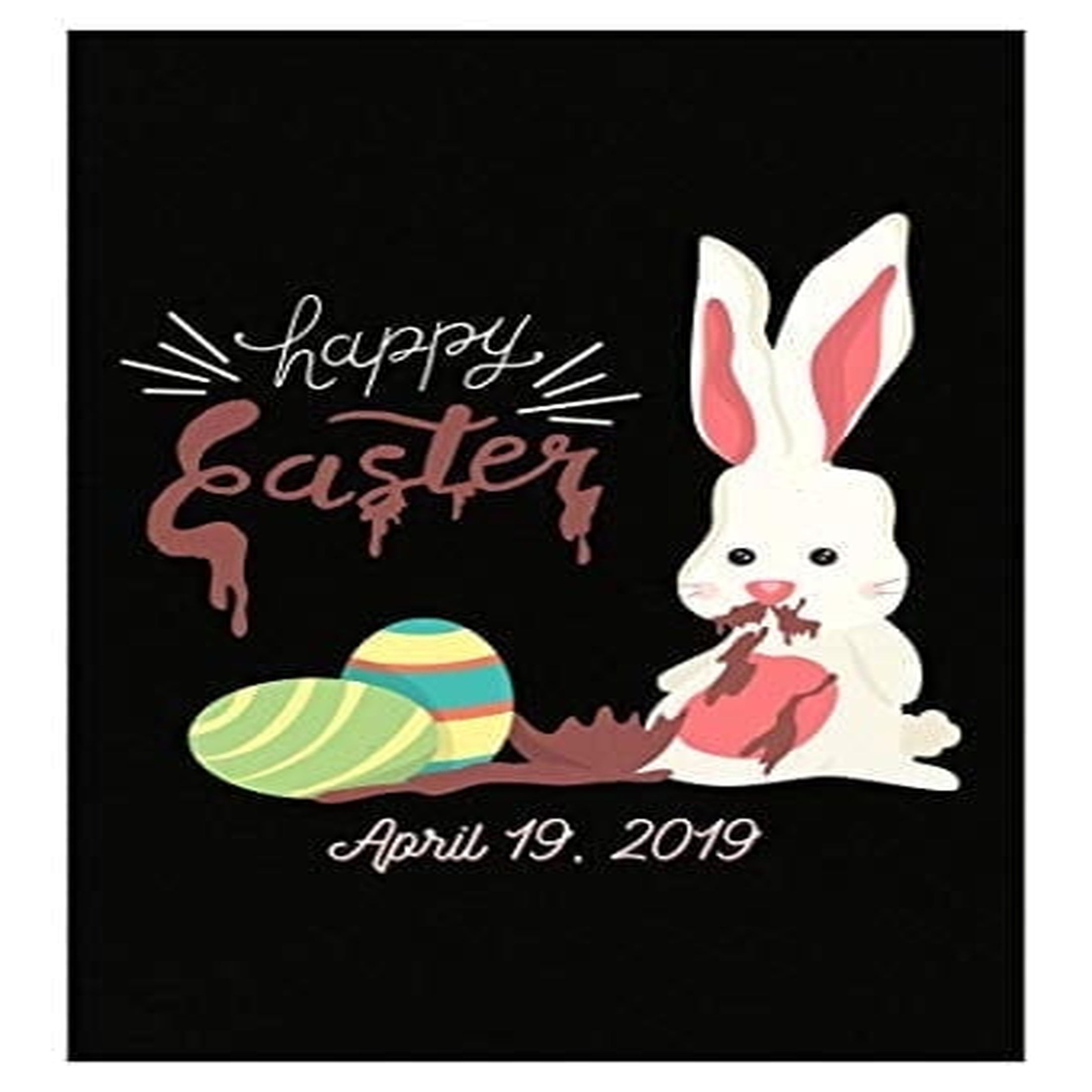Happy Easter Bunny Poster - Funny Chocolate Candy Religious Gift Decor ...