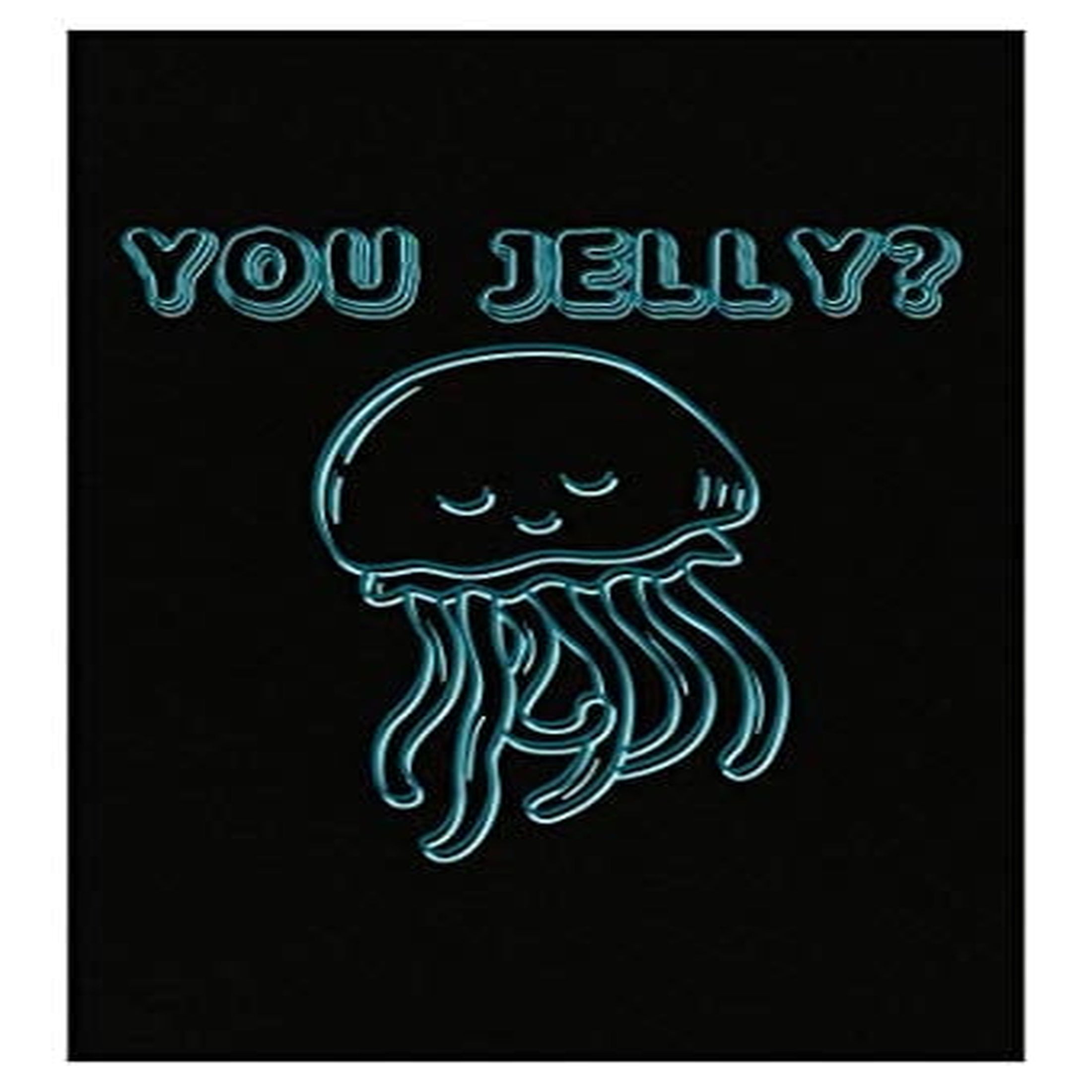 Whimsical Jellyfish Poster - "You Jelly?" Ocean Humor Print for Aquatic ...