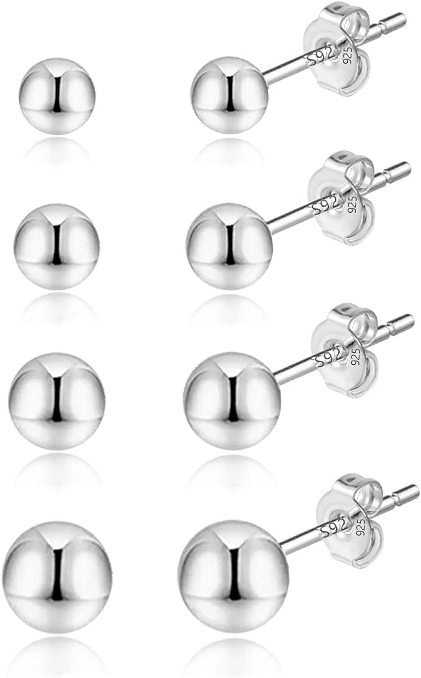 Stud Earrings Silver 925 Earrings Set For Ladies Hypoallergenic Sleeper ...