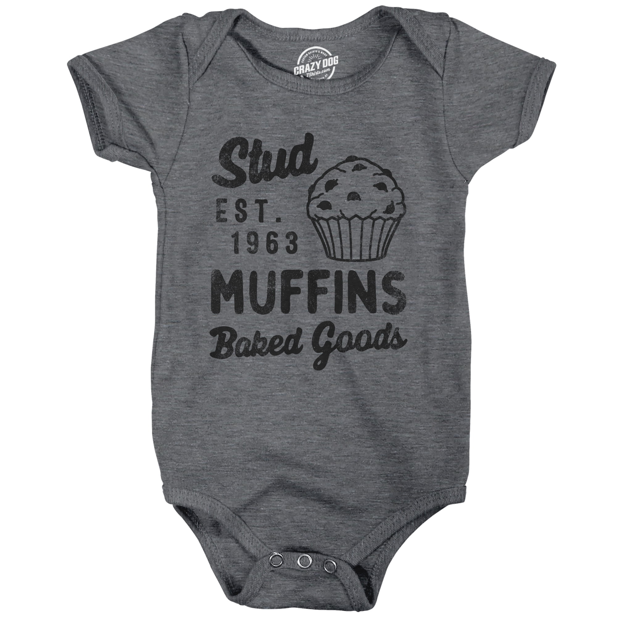 Stud Muffins Baked Goods Baby Bodysuit Funny Bakery Joke Jumper For ...