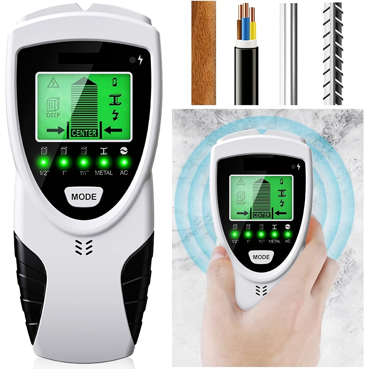 Stud detector wall scanner, 5-in-1 deep electrical stud detector, with ...