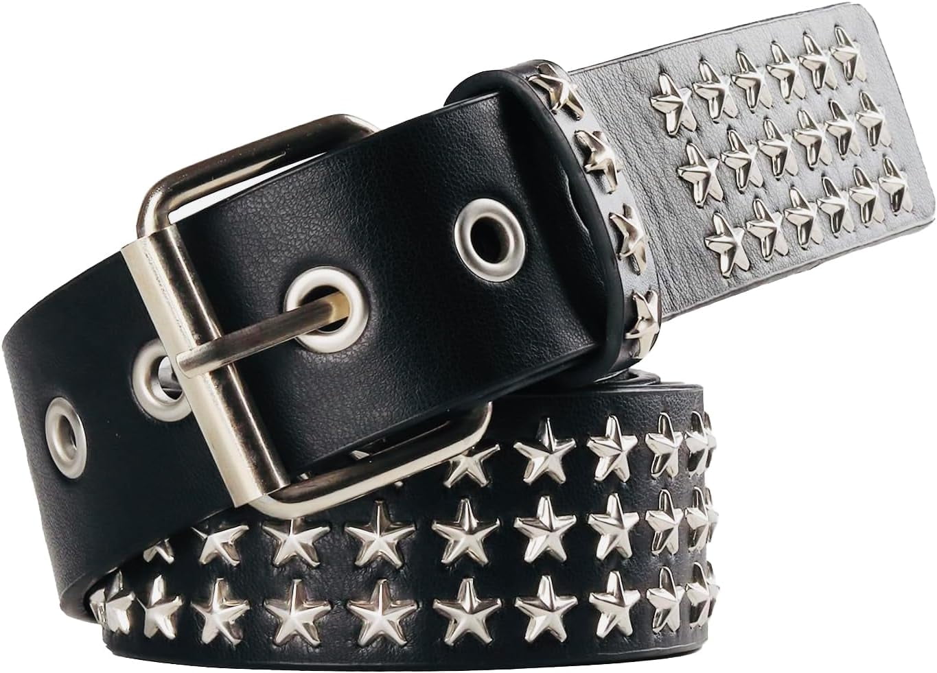 Studded Belt, Metal Punk Rock Rivet Belt with Bright Pyramid Studded ...