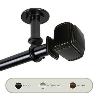 Cillo Ceiling 1" Curtain Rod/ Room Divider 28-48 inch - Black - Walmart.com