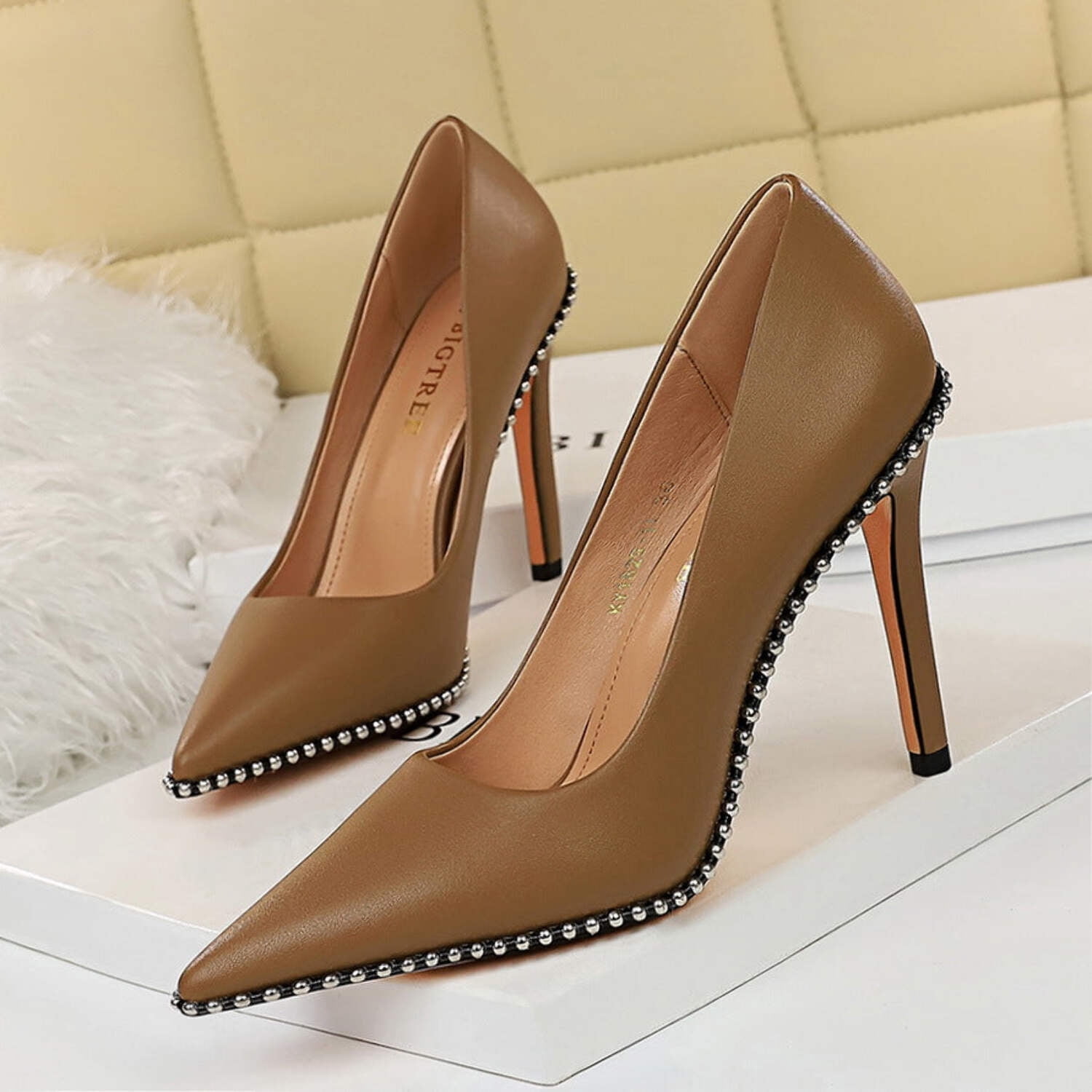 Studded Crystal Layer High Heels - Walmart.com