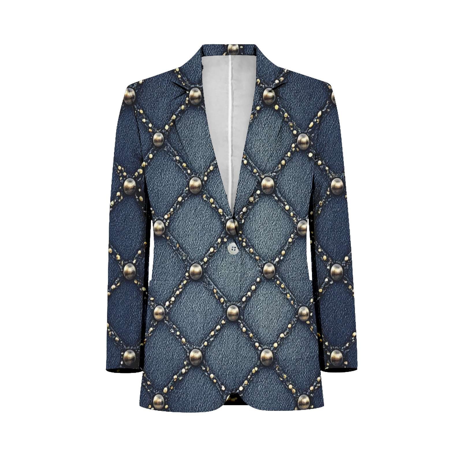 Studded Denim Pattern Mens Suits Shawl Collar Slim Fit Suit Mens Groom ...