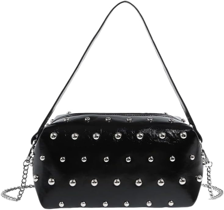 Studded Purse Handbags for Women Punk Rock Studded Chain Purse ...