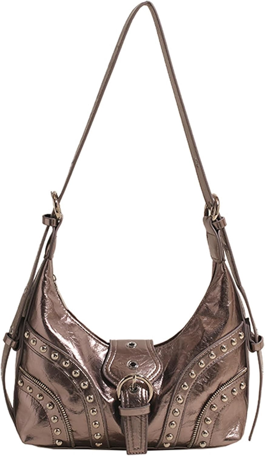 Studded Purse Y2k Leather Shoulder Bag Punk 2000s Shoulder Purses Women ...