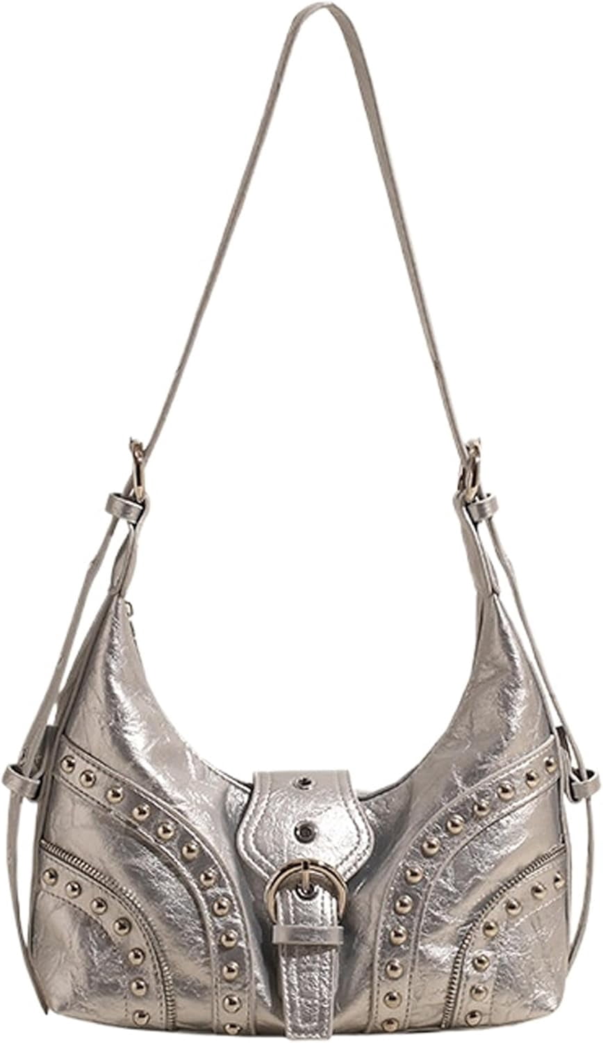 Studded Purse Y2k Leather Shoulder Bag Punk 2000s Shoulder Purses Women ...