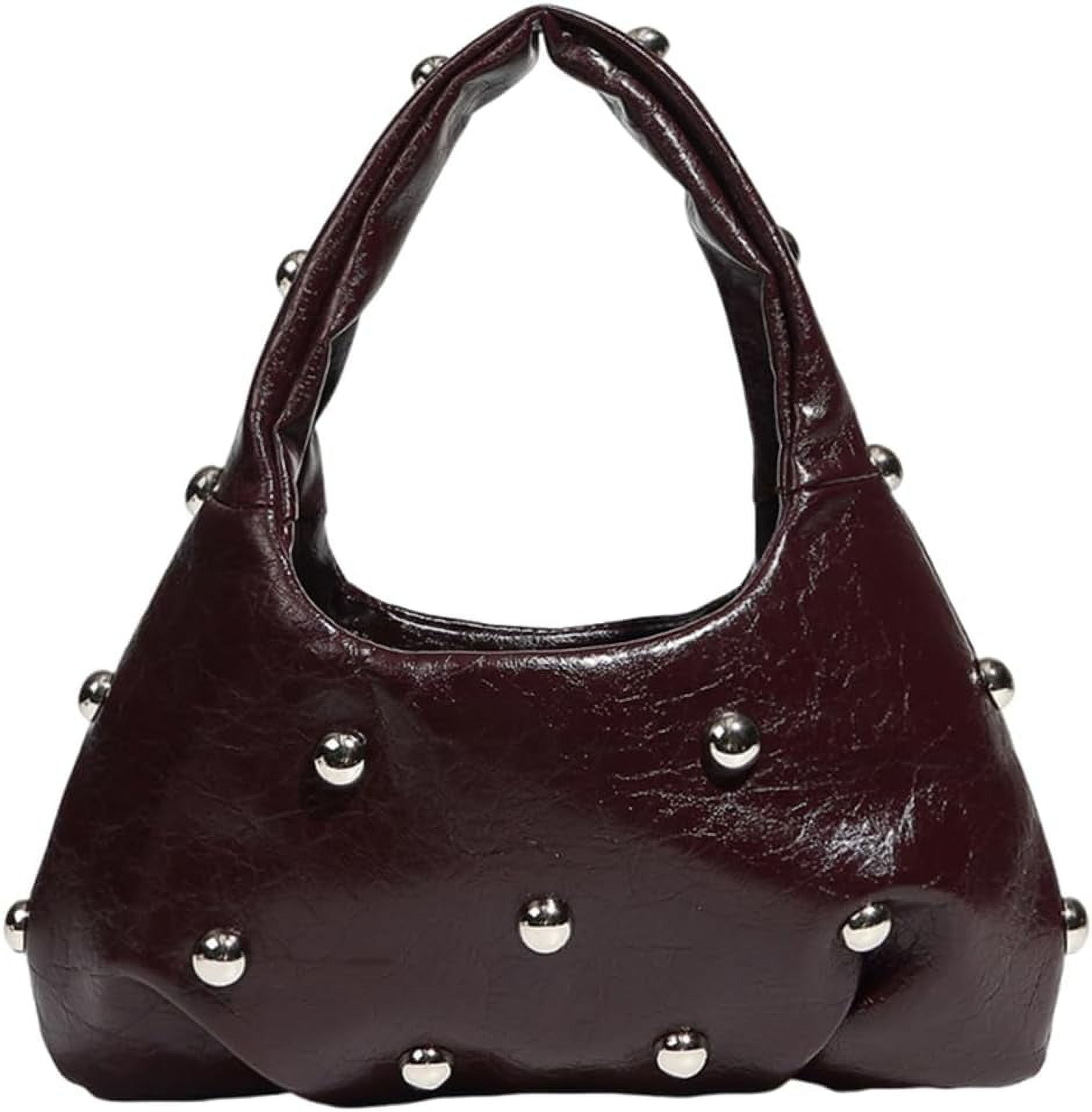 Studded Purse,Y2k Purse Crescent Shoulder Bag for Women Trendy Studded ...