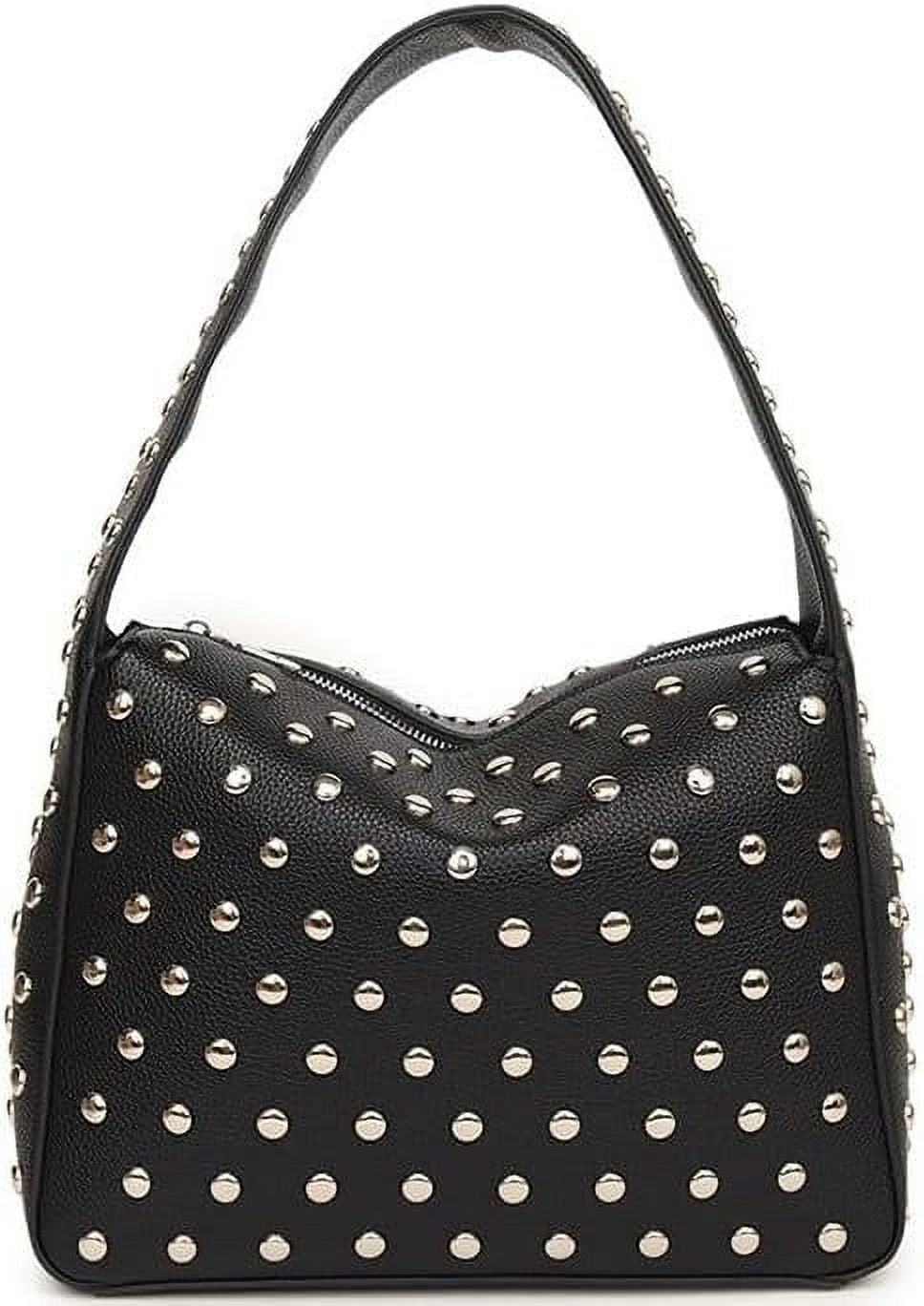 Studded Shoulder Bag for Womens Trendy Hobo Handbag Faux Leather Small ...