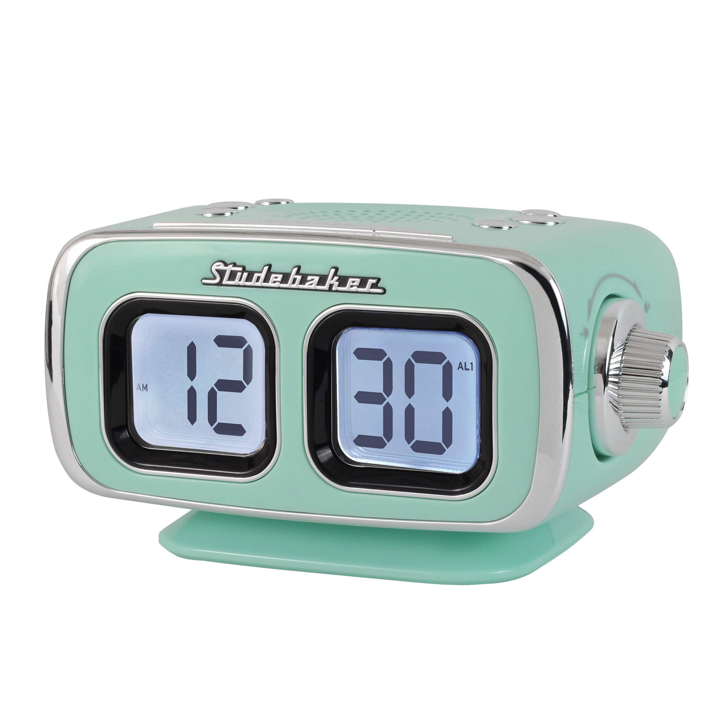 Studebaker Large Display LCD AM/FM Retro Clock Radio USB Bluetooth Aux ...