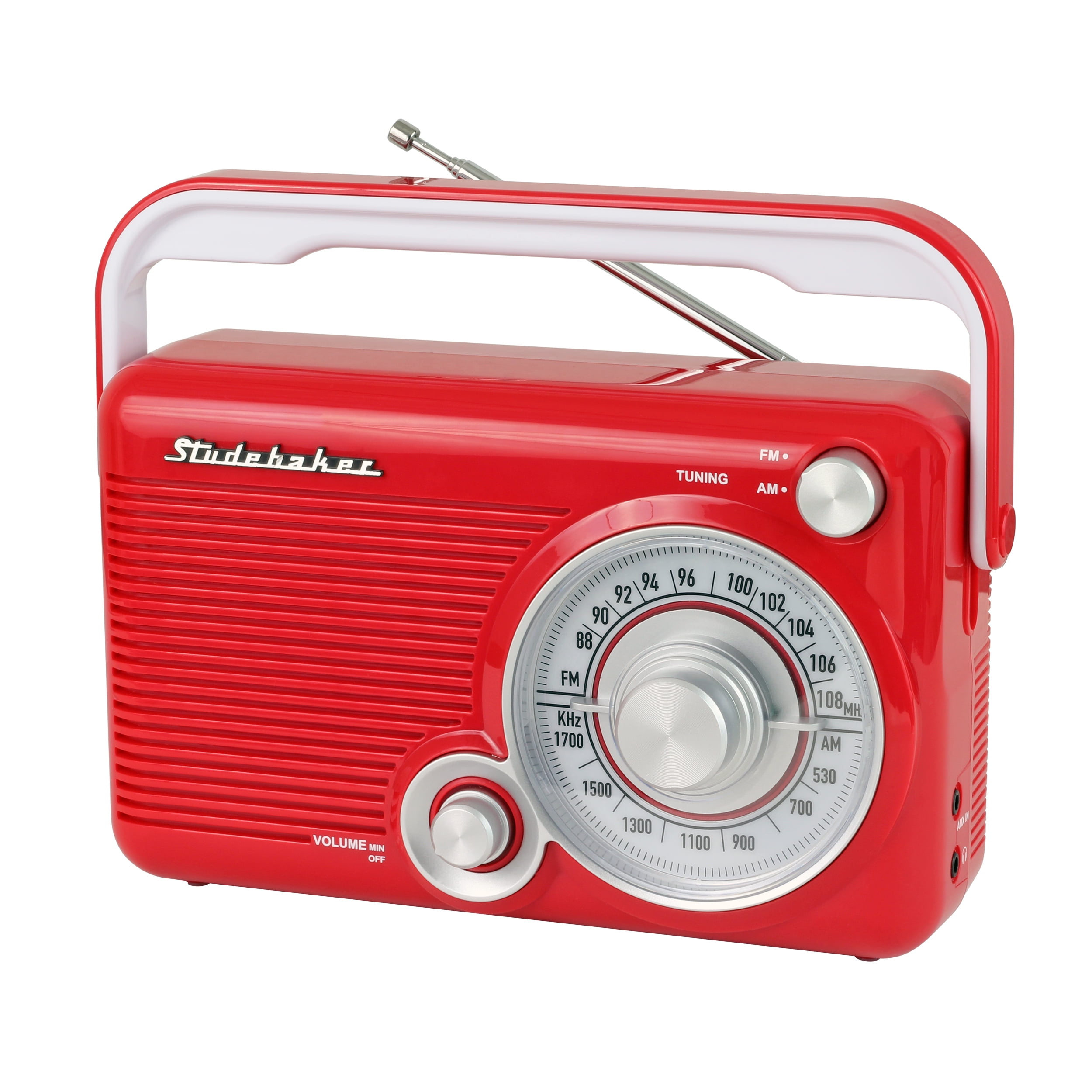 Studebaker Portable AM/FM Radios, Red, SB2002RB - Walmart.com
