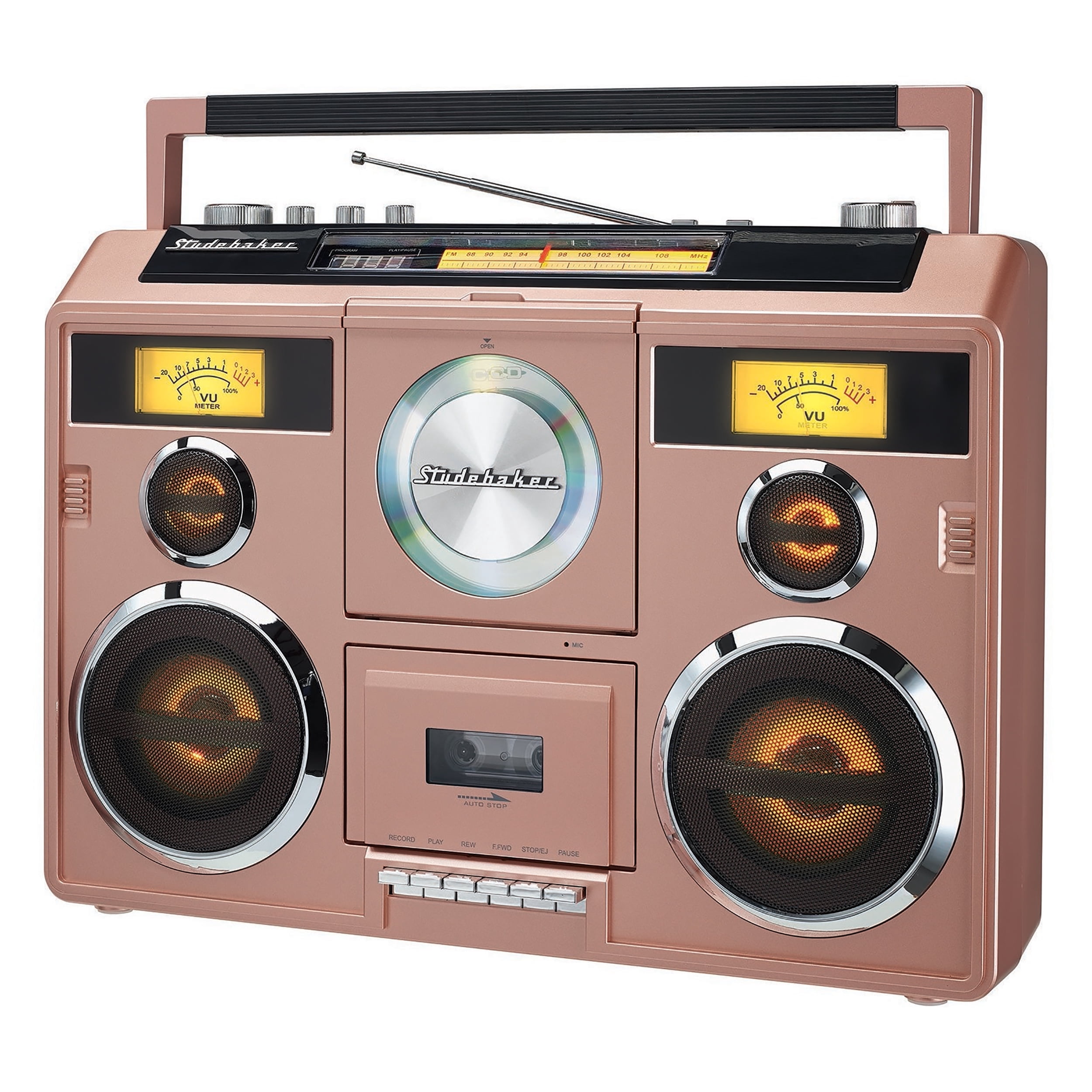 Studebaker Portable Stereo Bluetooth Boombox CD/AM-FM Radio/Cassette ...